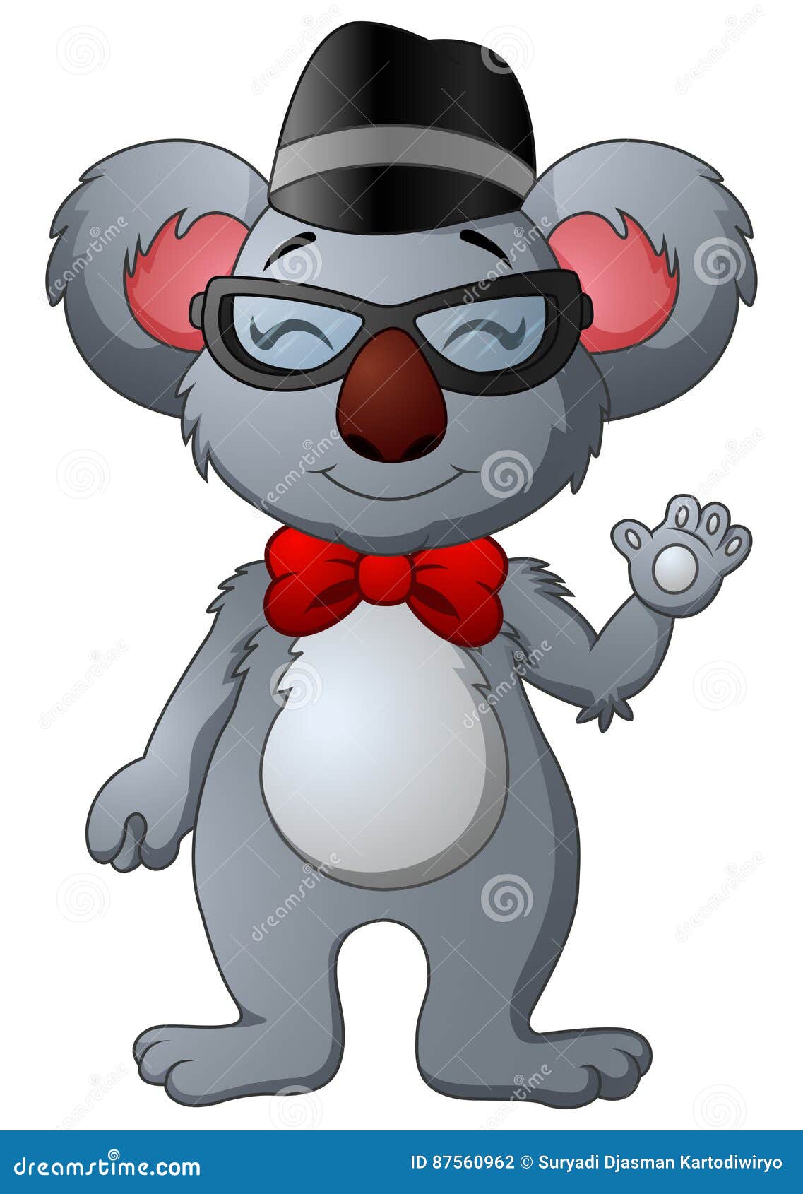Cute Hipster Koala with Glasses and Hat Stock Vector - Illustration of ...