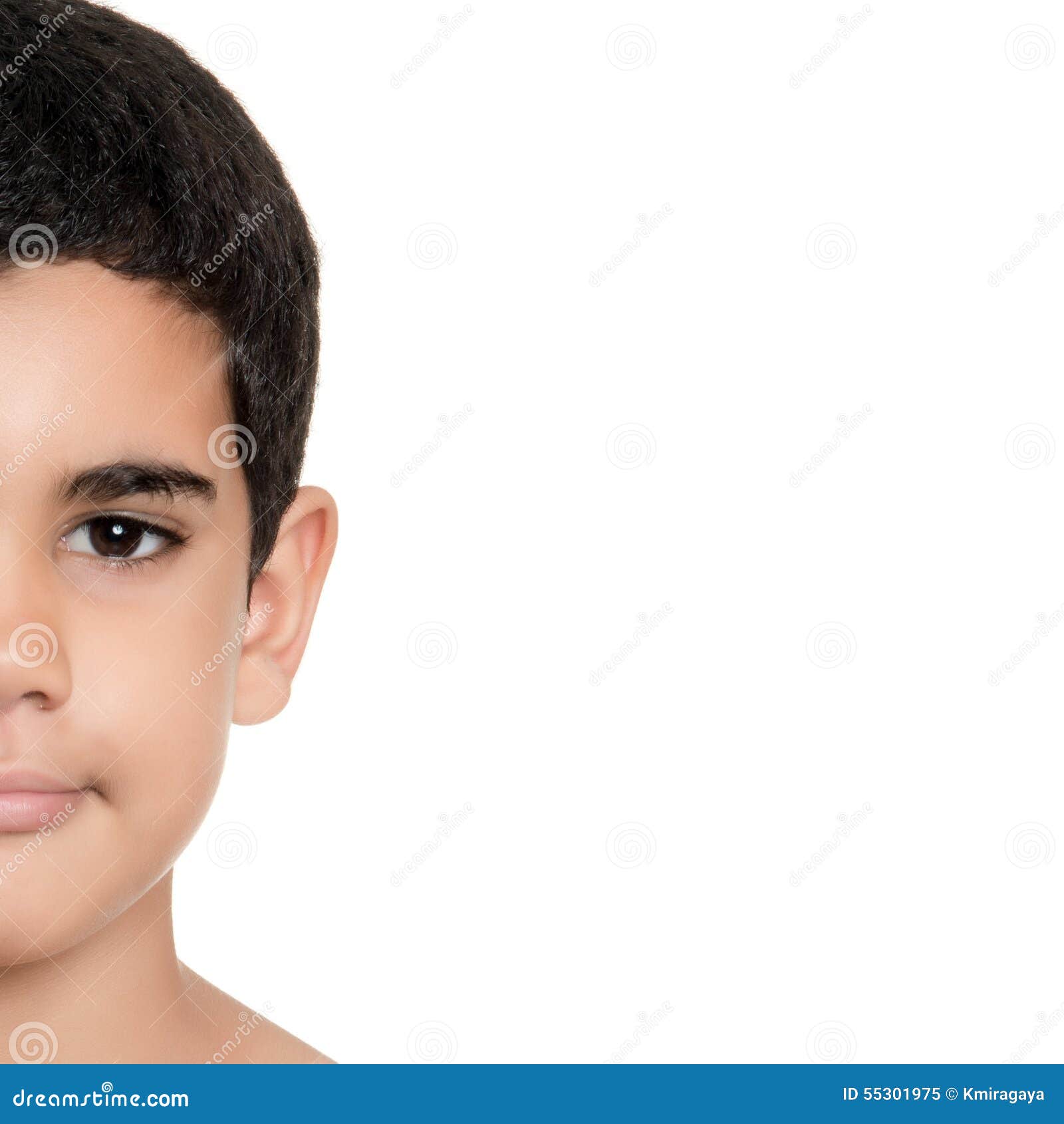Cute Hispanic Boy Isolated on White Stock Image - Image of white ...