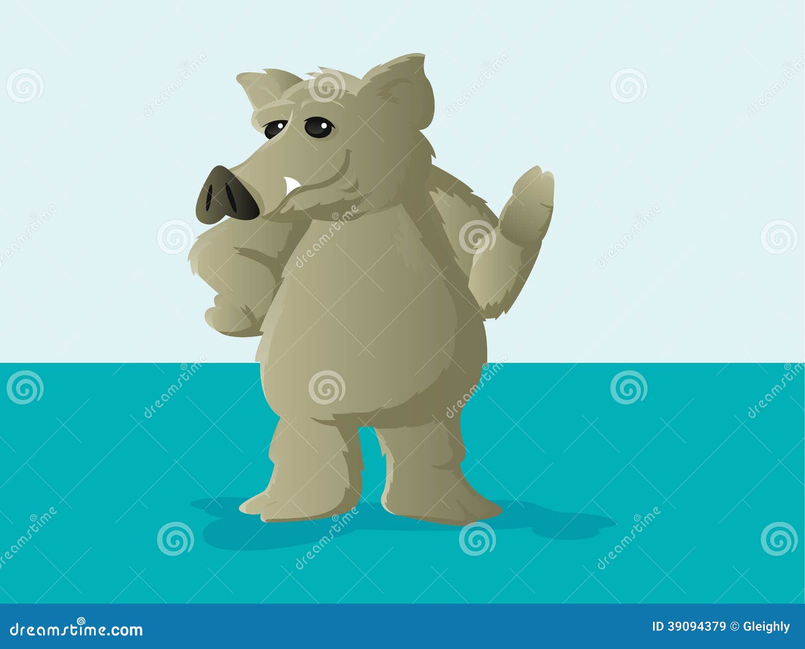 Cute Hog or Boar Mascot stock vector. Illustration of fist - 39094379