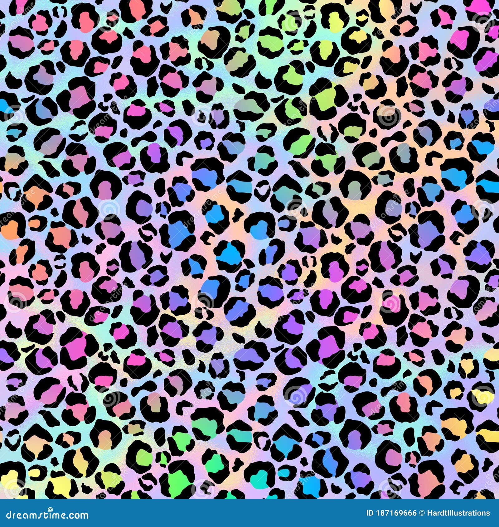 Holographic Leopard Print on Gradient Background Stock Illustration ...