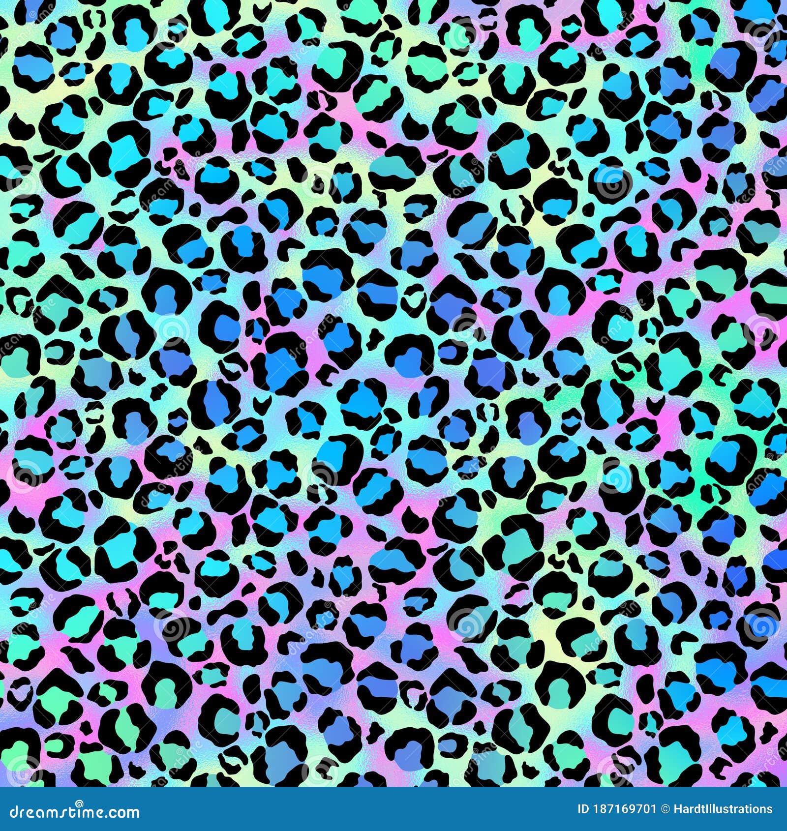 Holographic Leopard Print on Gradient Background Stock Illustration ...