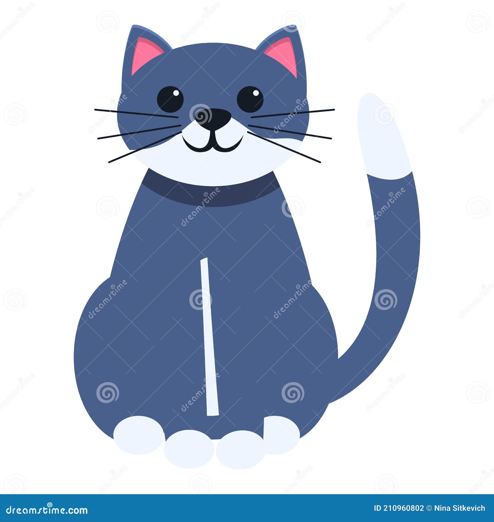 Cute Home Cat Icon, Cartoon Style Stock Vector - Illustration of animal ...