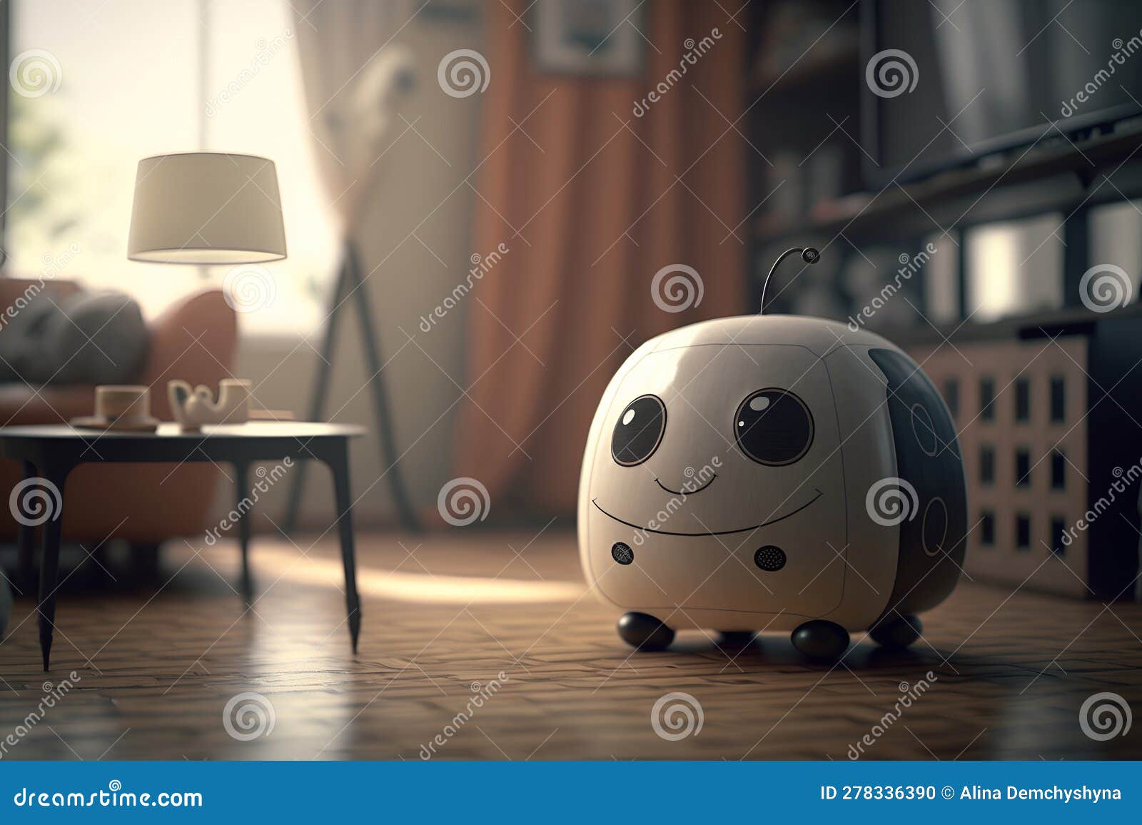 Cute Home Robot Cleaner, Generative AI 1 Stock Illustration ...
