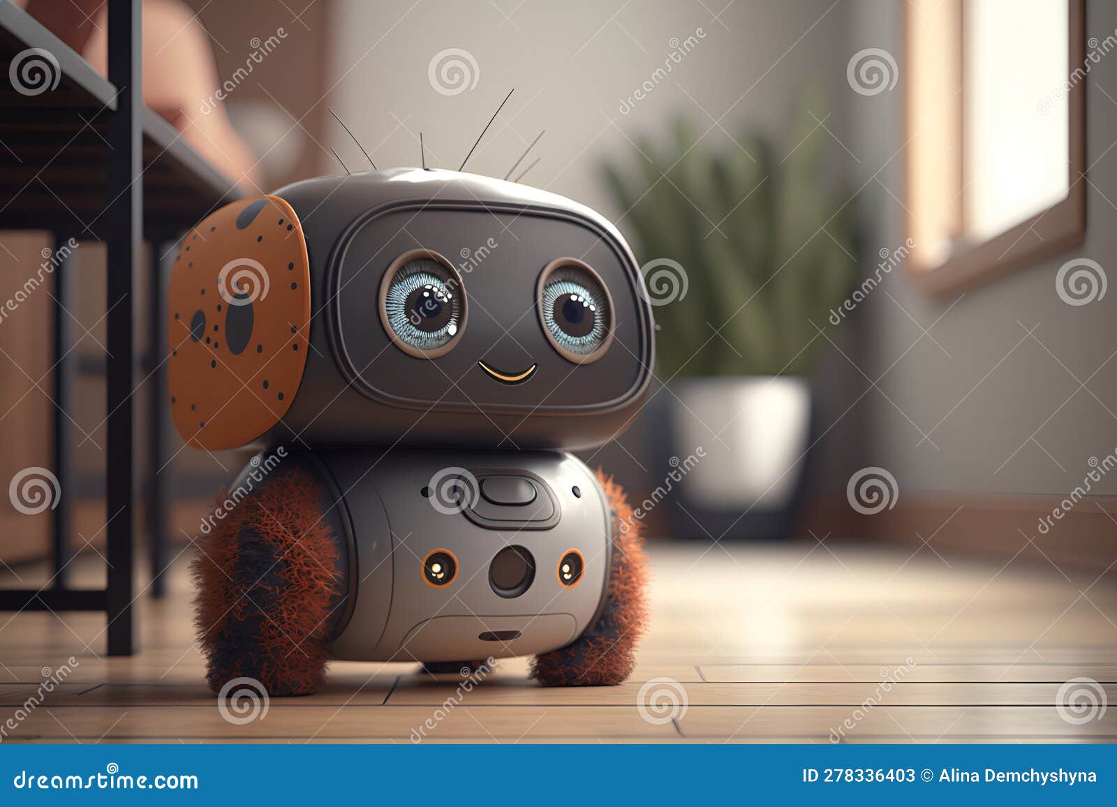 Cute Home Robot Cleaner, Generative AI Stock Illustration ...