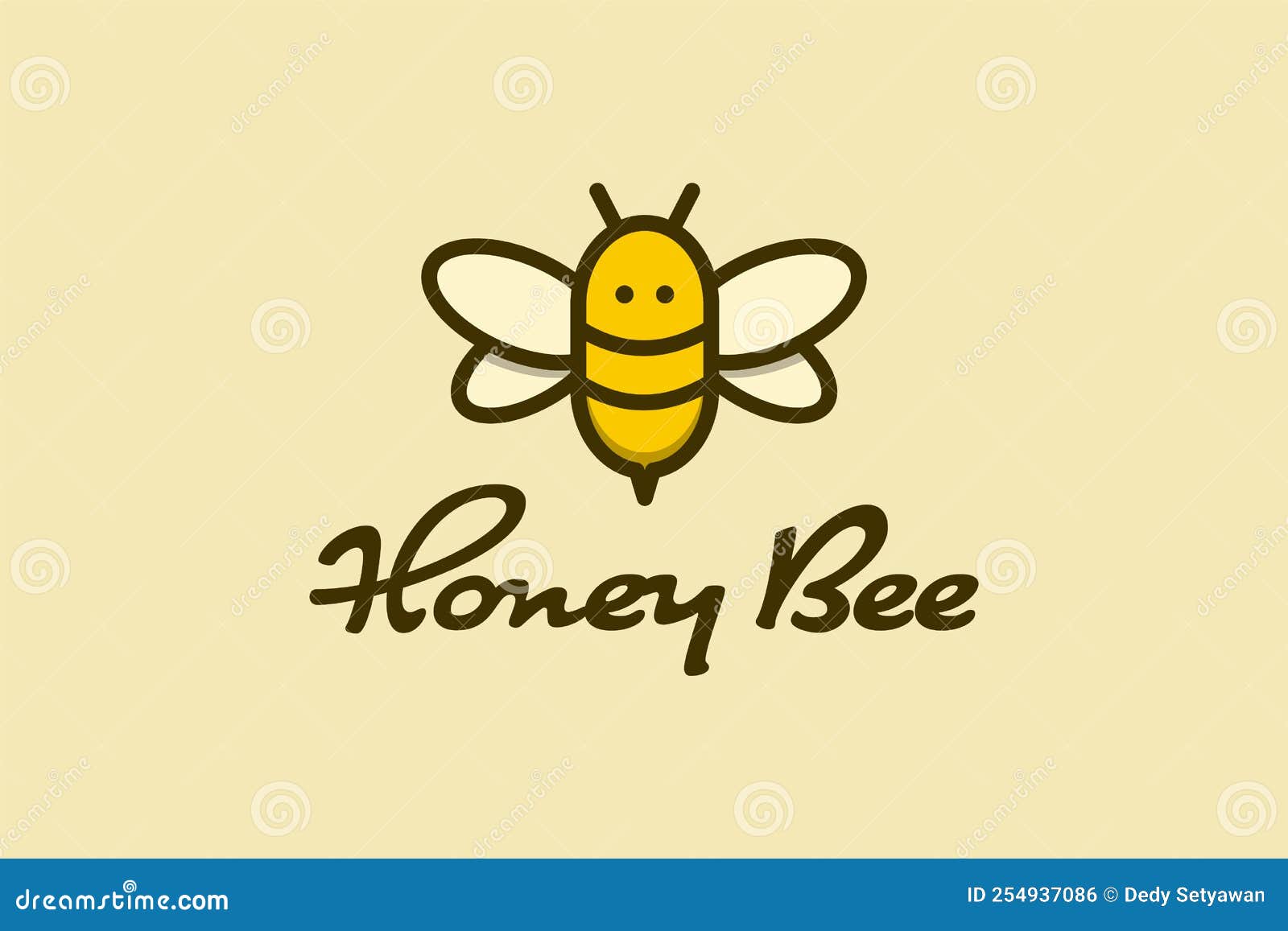 Cute honey bee logo stock vector. Illustration of creative - 254937086