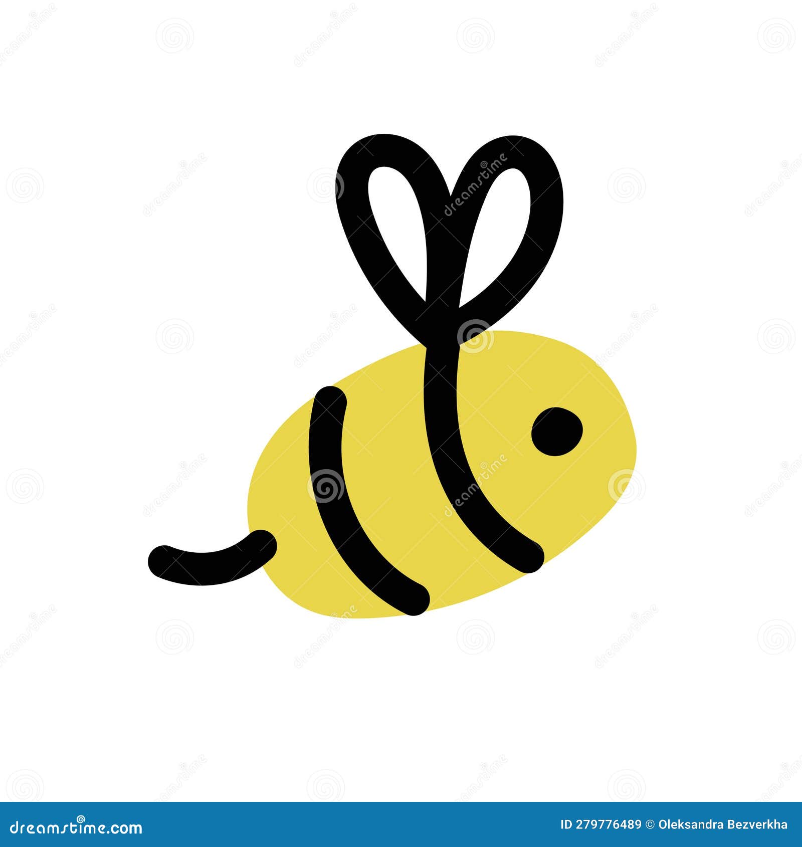 Cute Honey Bee. Simple Flat Vector Illustration. Stock Vector ...