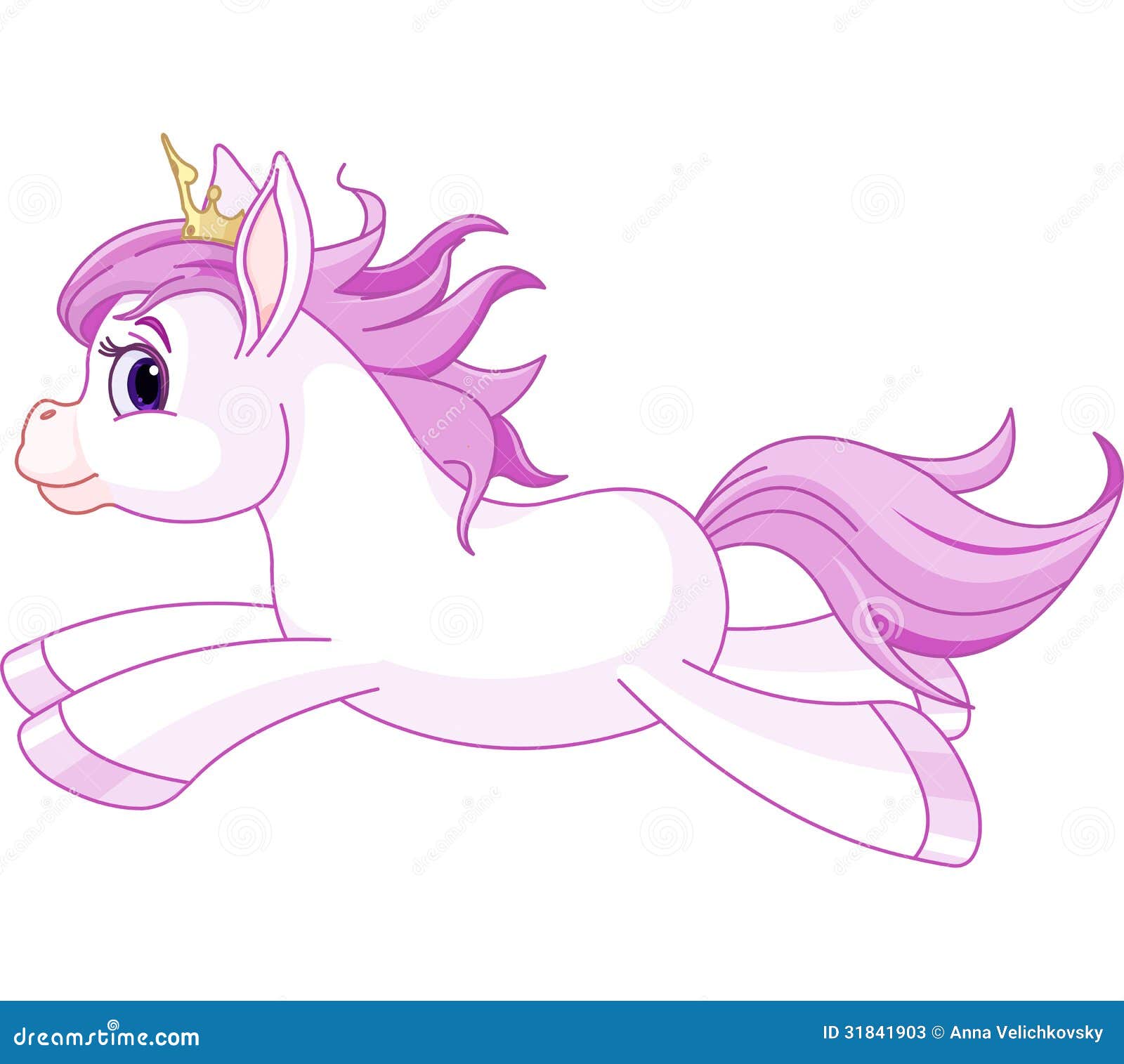 Cute Horse Princess Running Stock Vector - Illustration of tiara ...