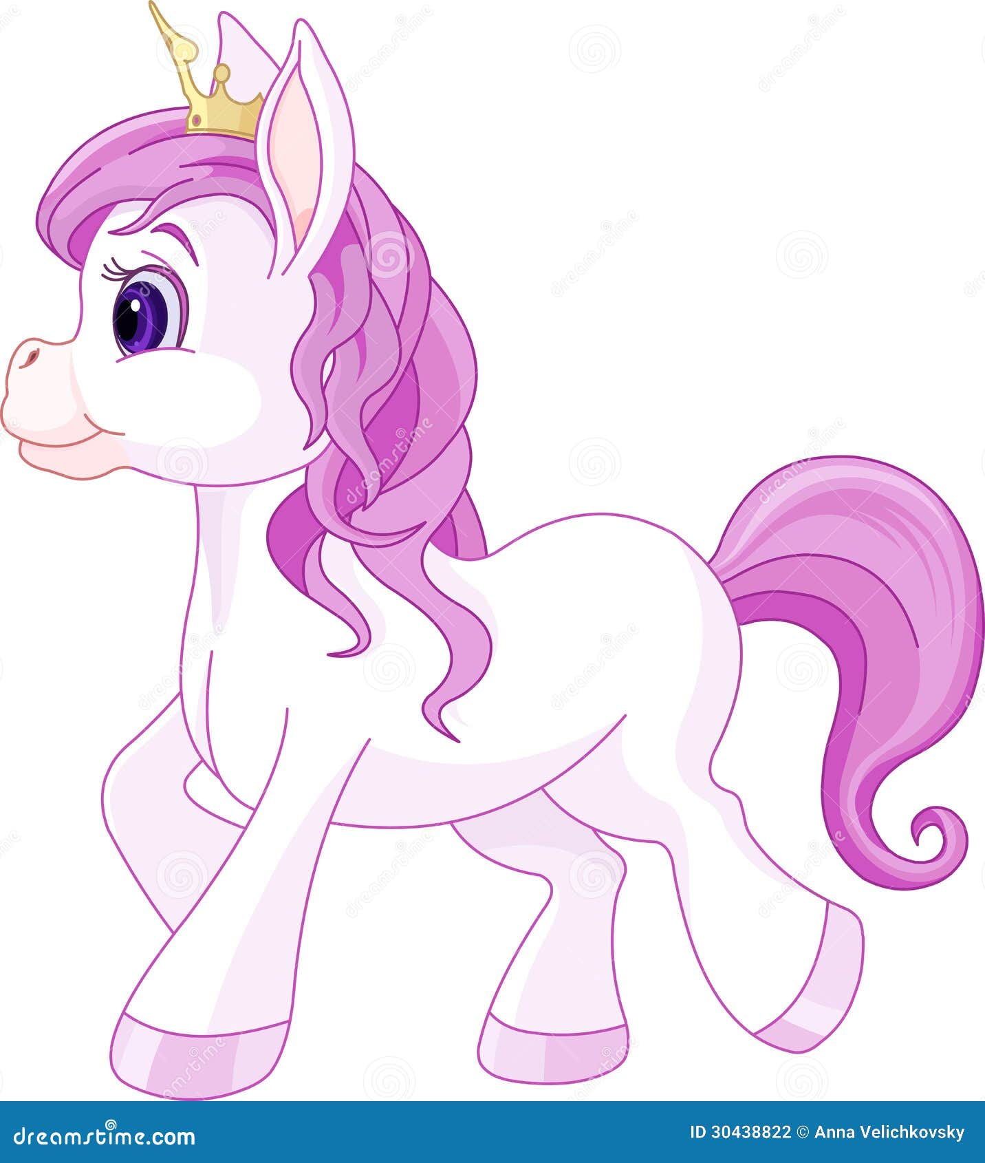 Cute Horse Princess Walking Stock Vector - Illustration of baby, mare ...