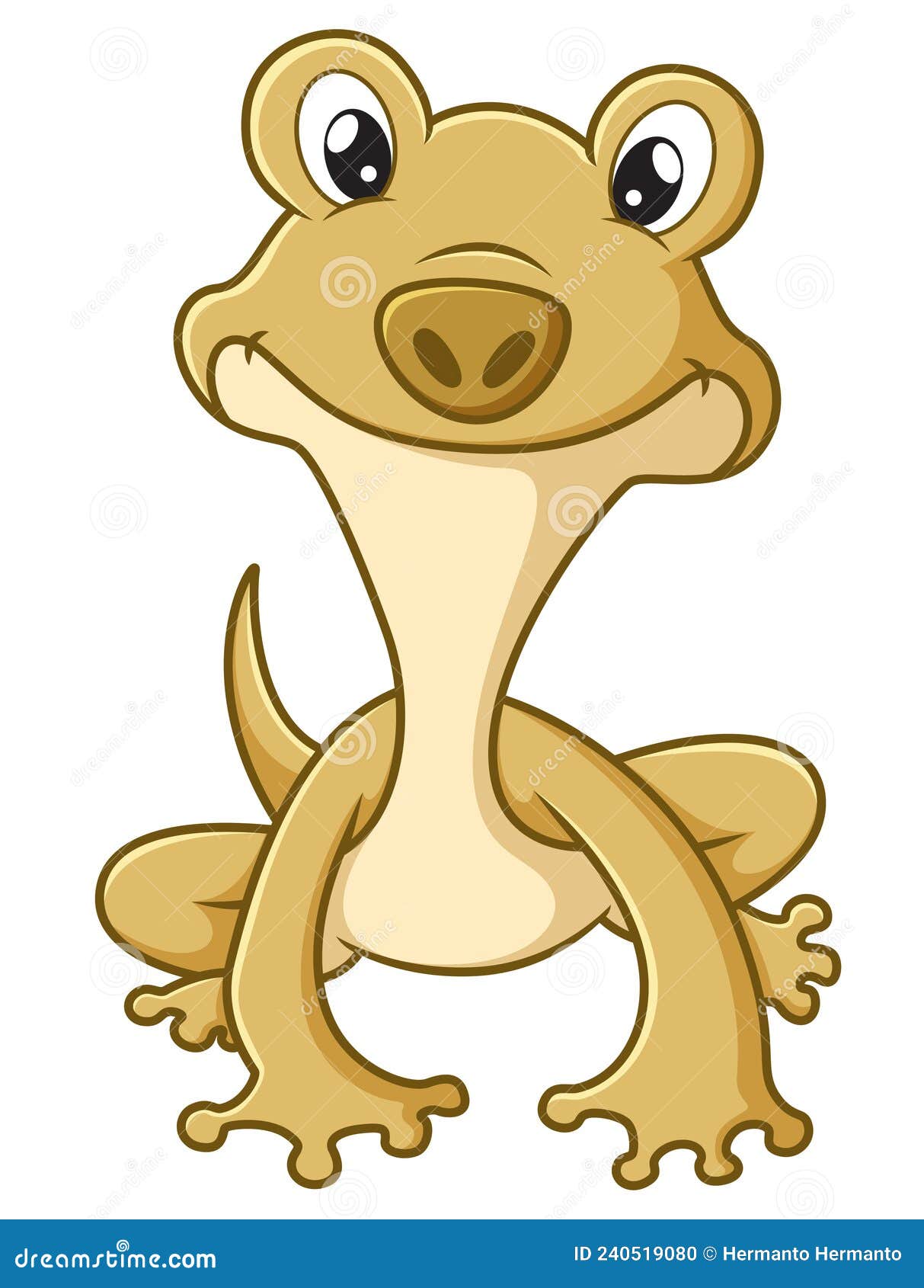 The Cute House Lizard is Creeping on the Wall Stock Vector ...
