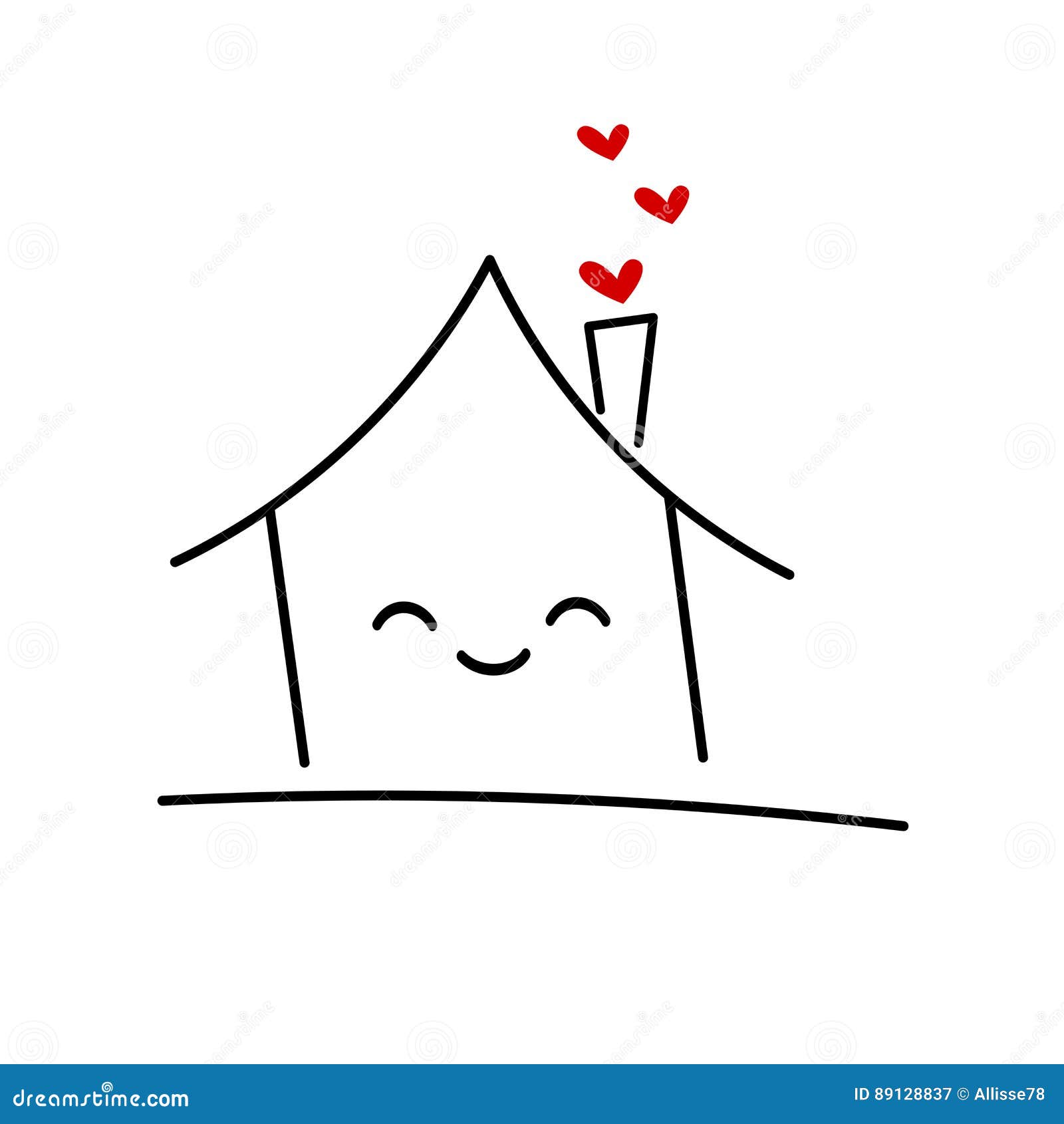 Cute House Logo Concept Illustration Stock Vector - Illustration of ...