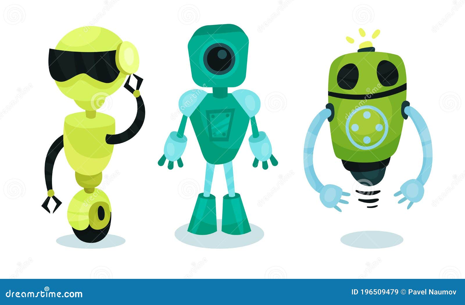 Cute Humanoid Or Robot With Antenna As Artificial Intelligence Vector ...