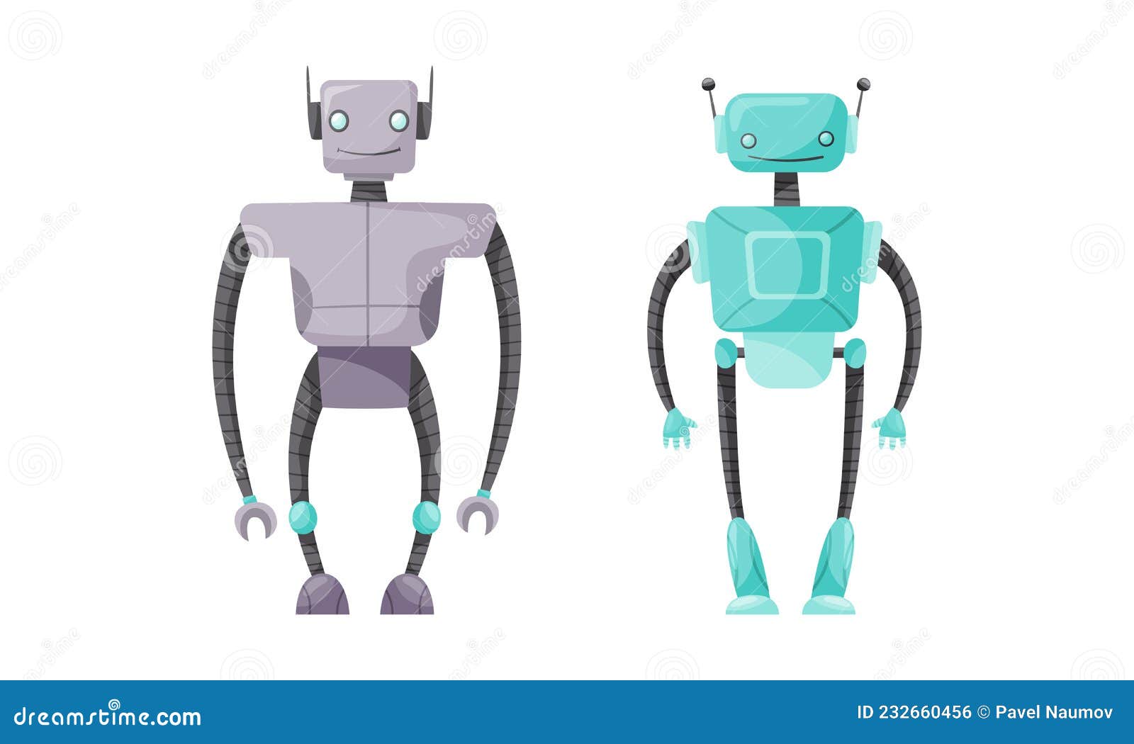 Cute Humanoid or Robot with Antenna As Artificial Intelligence Vector ...