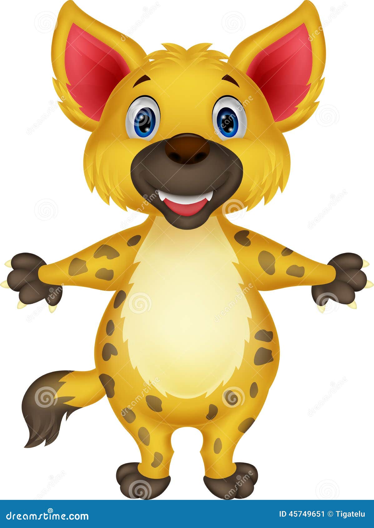 Cute Hyena cartoon stock vector. Illustration of character - 45749651