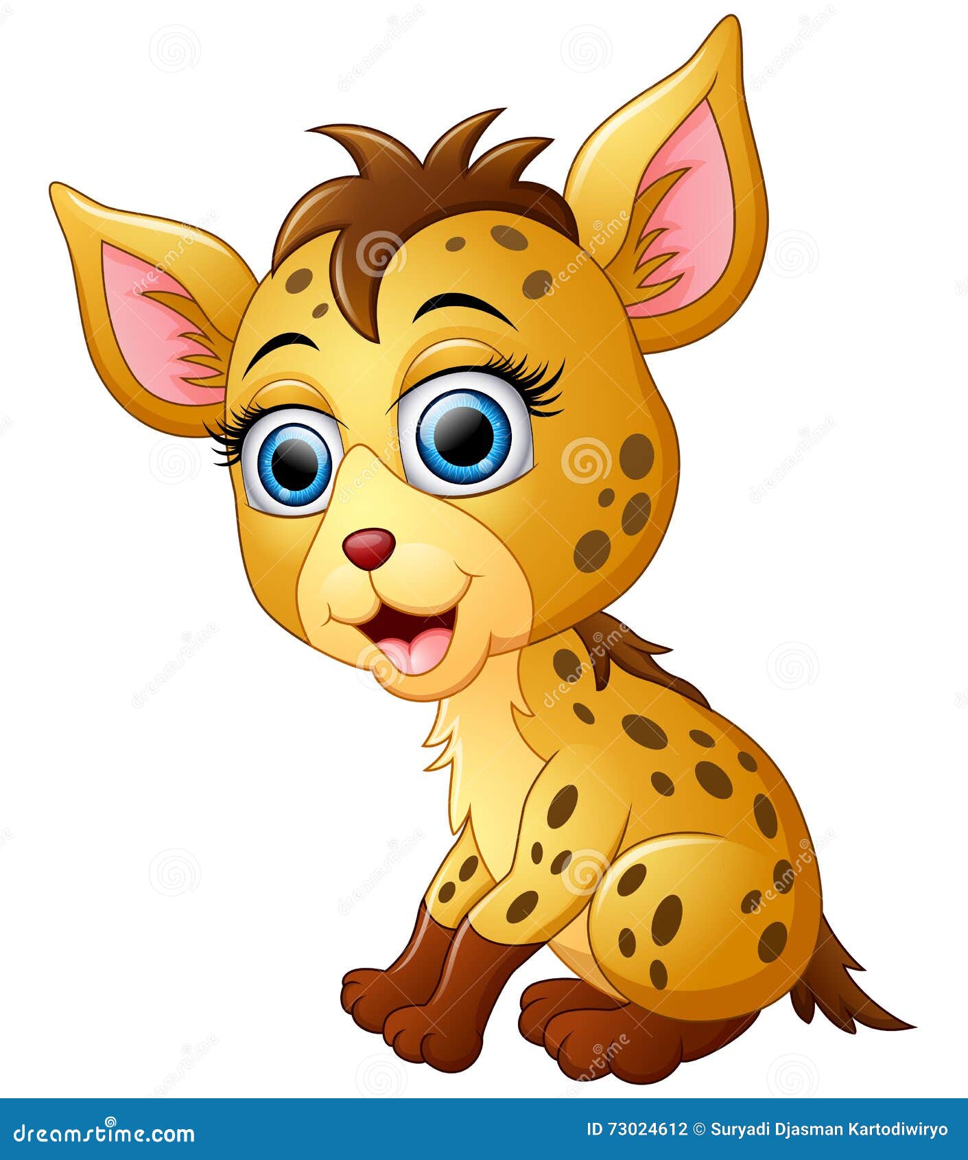 Cute hyena cartoon stock vector. Illustration of smile - 73024612