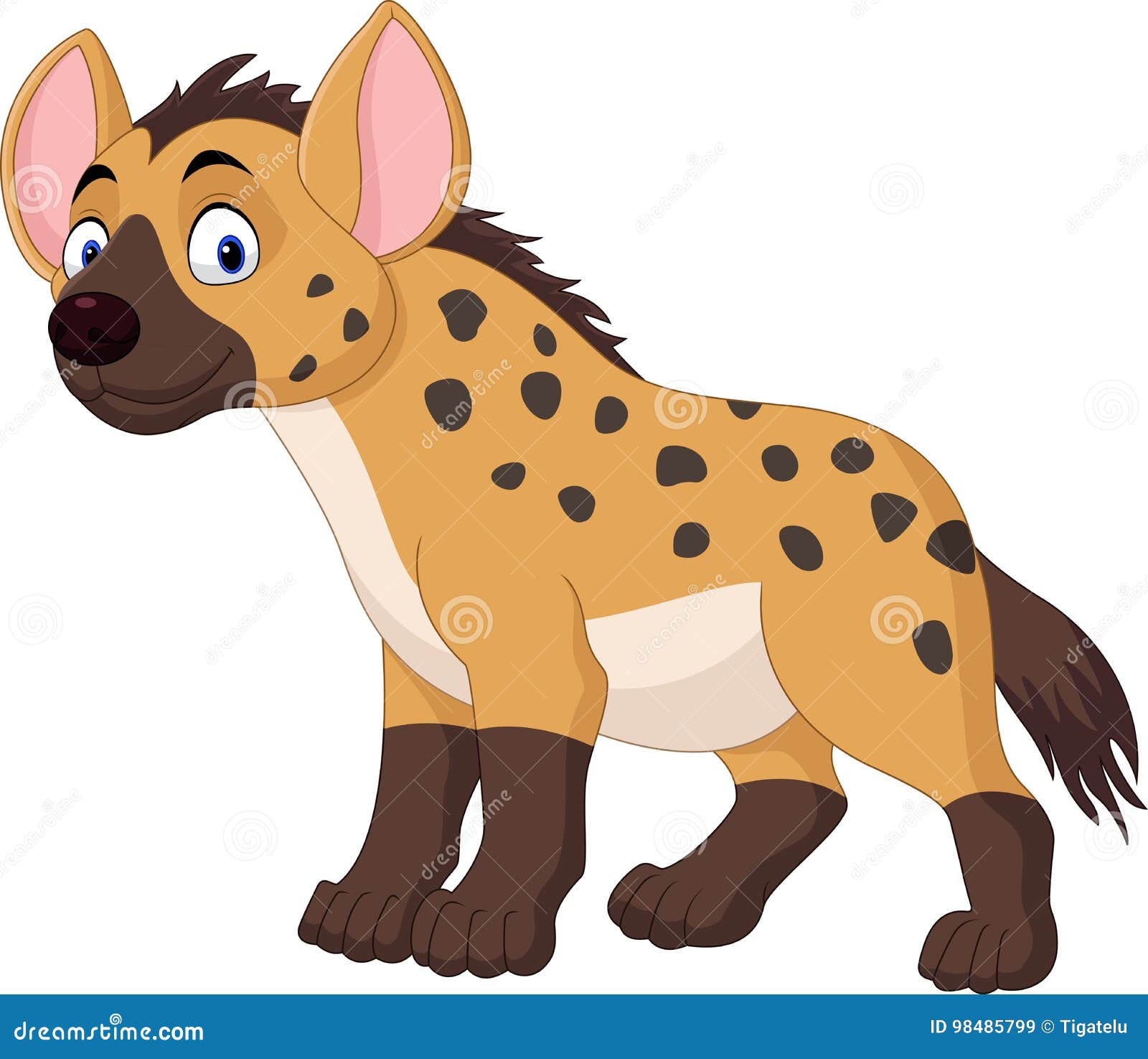 Cute hyena cartoon stock vector. Illustration of smile - 98485799