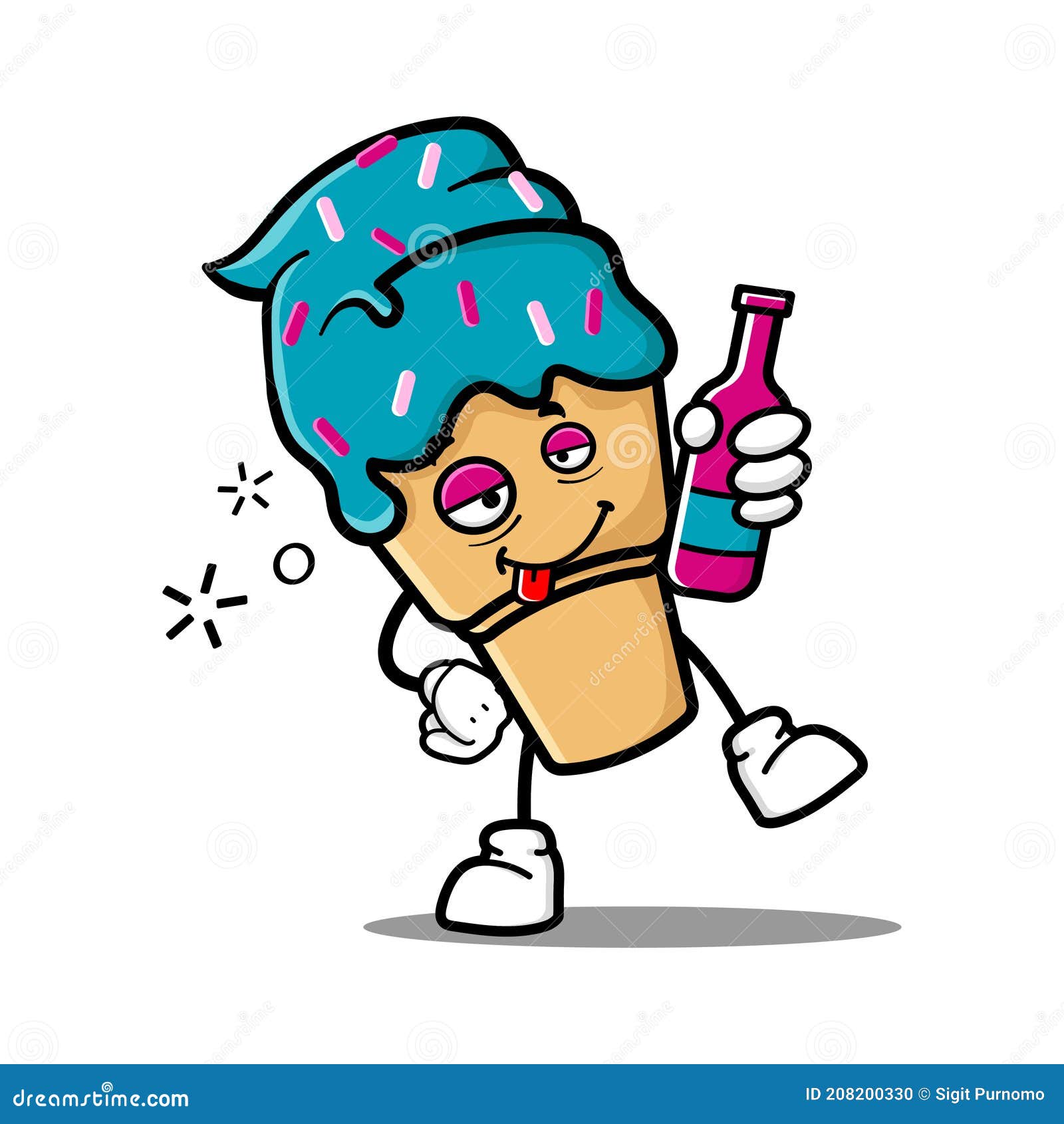 Cool Drunken Blushing Emoji. Yellow Face Emoticon Wearing Sunglasses ...