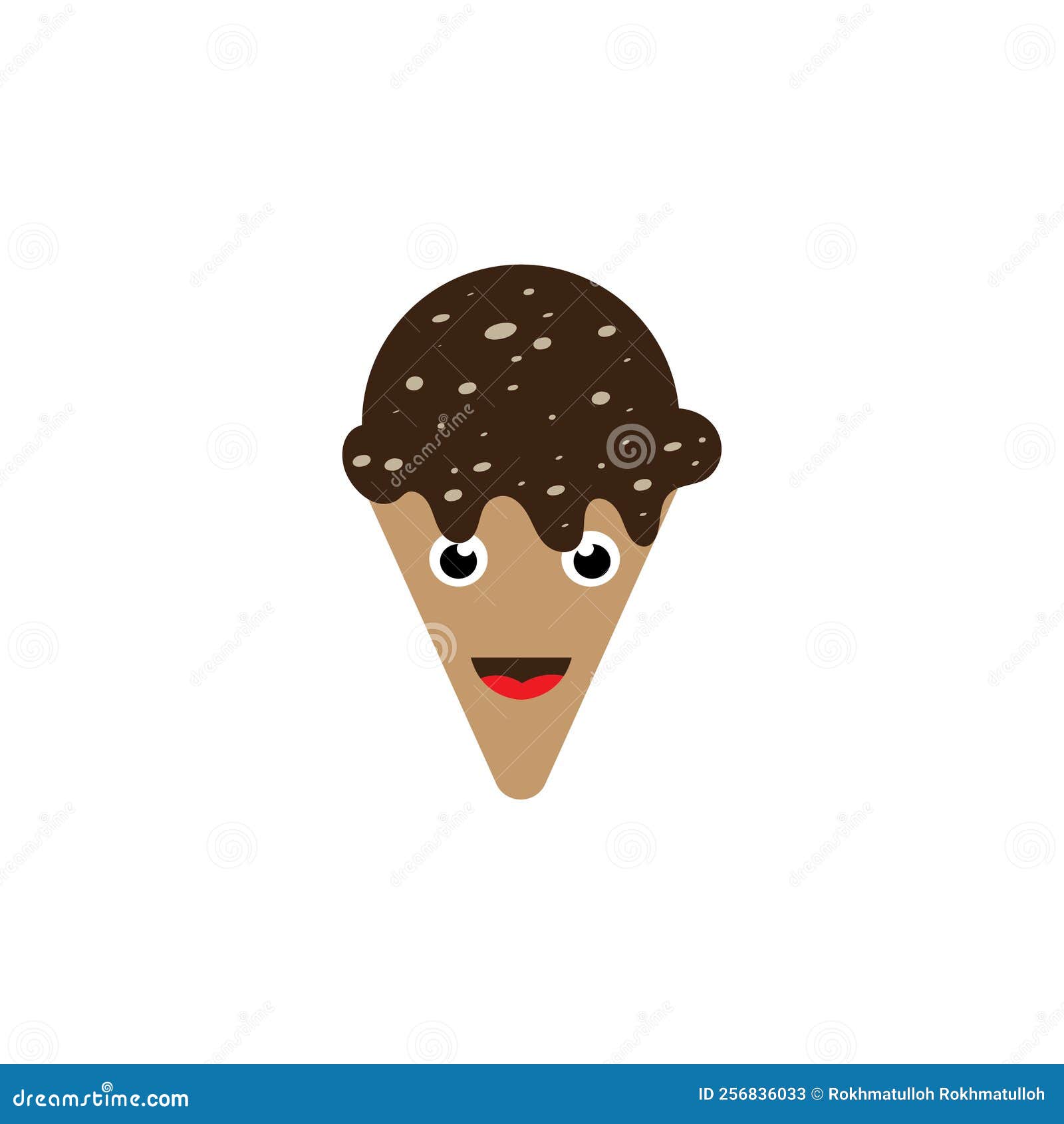 Cute Ice Cream Face Illustration People Vector Design Stock Vector ...