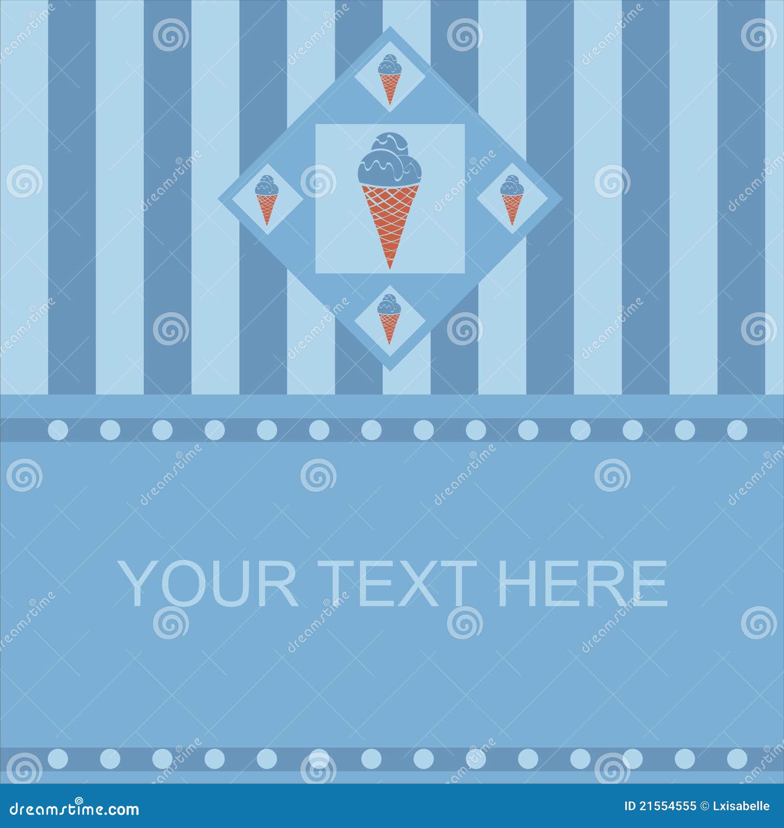 Cute Ice Cream Frame Cartoon Vector | CartoonDealer.com #21554555