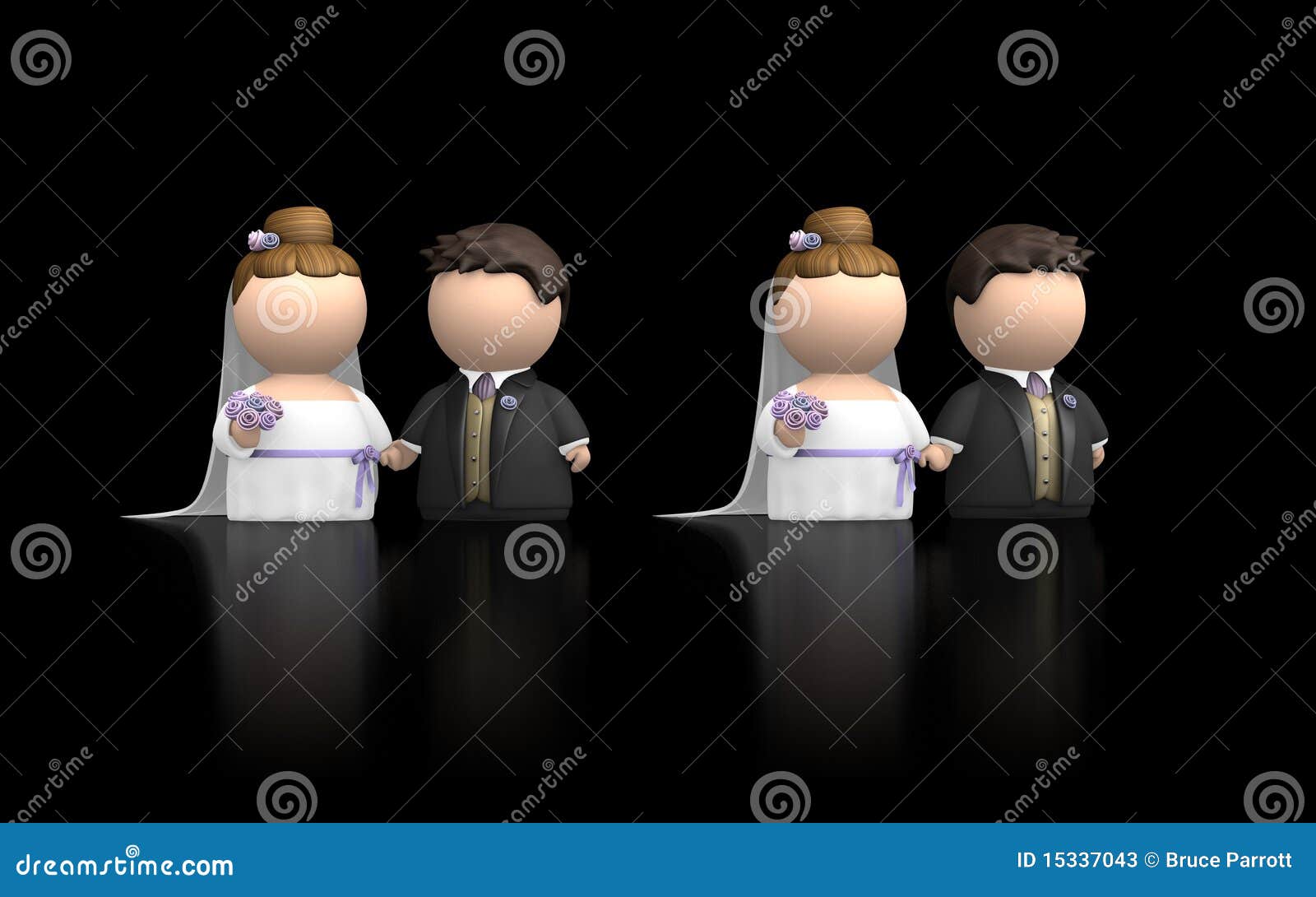 Cute Icon Couple Getting Married Stock Illustration - Illustration of ...