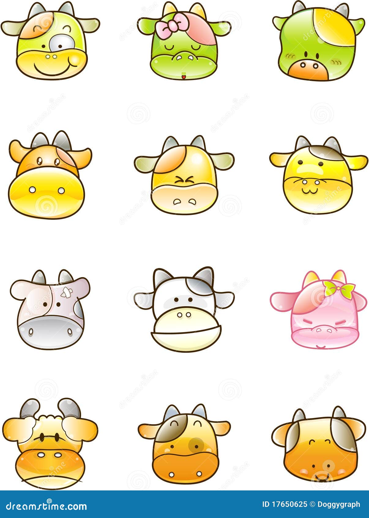 Cute icon cow stock vector. Illustration of eyes, life - 17650625