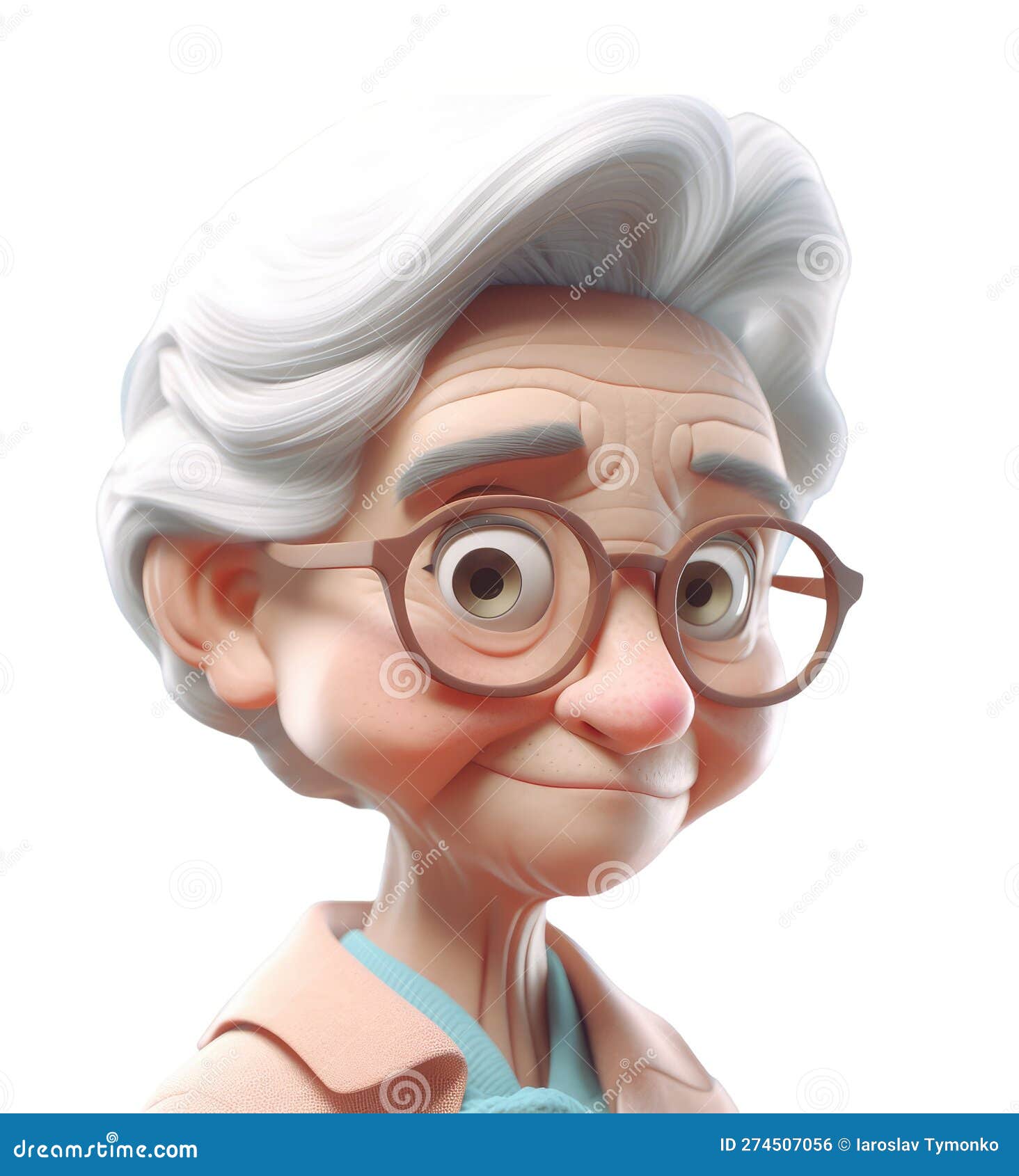 Cute Icon 3d Old Woman Avatar Elderly Pensioner Grandmothers Portrait