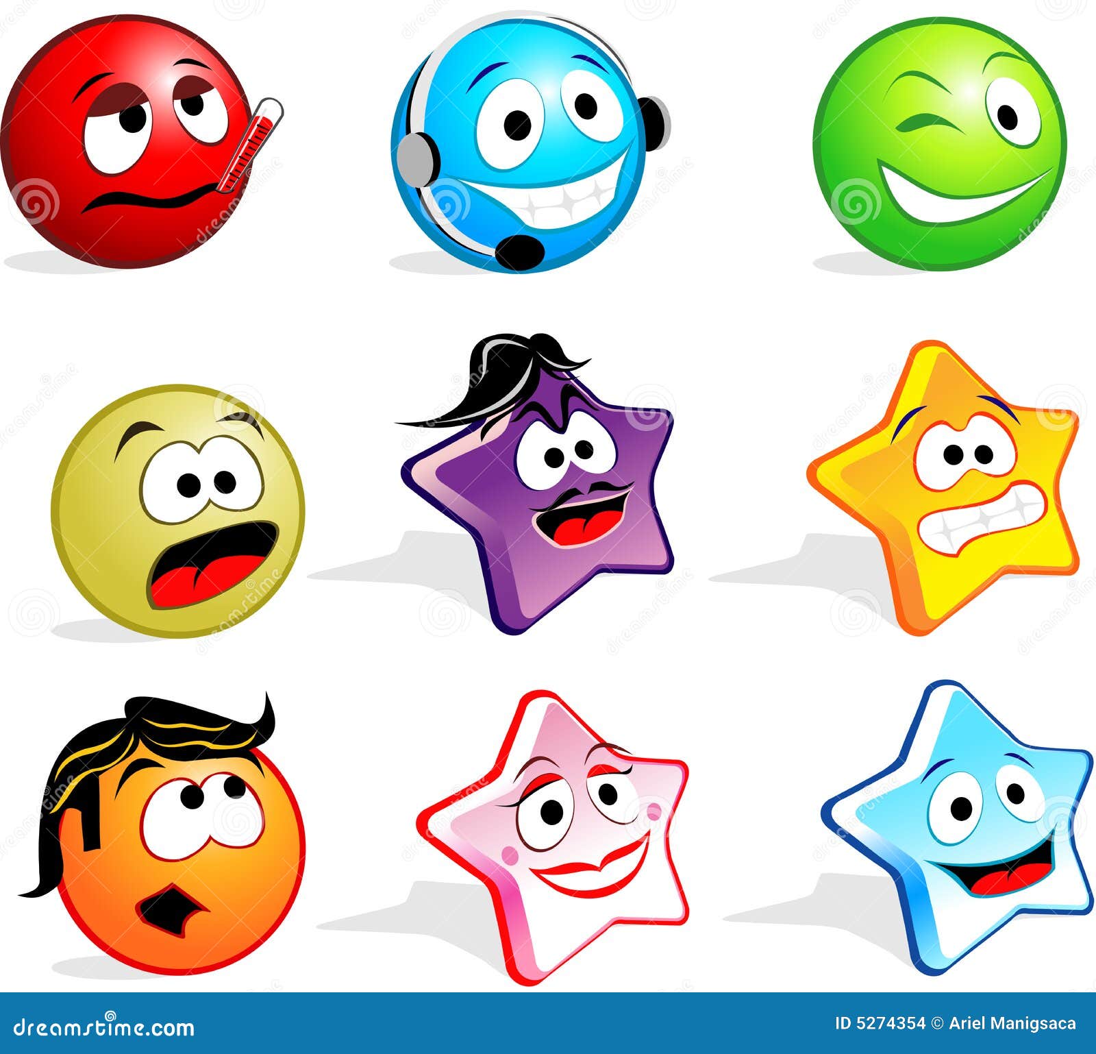 Cute Icon Faces stock vector. Illustration of green, avatar - 5274354