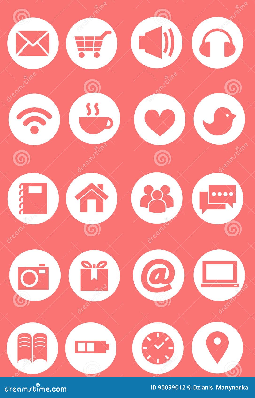 Cute Icon Set, Pink Icon Set Stock Vector - Illustration of pink, group ...