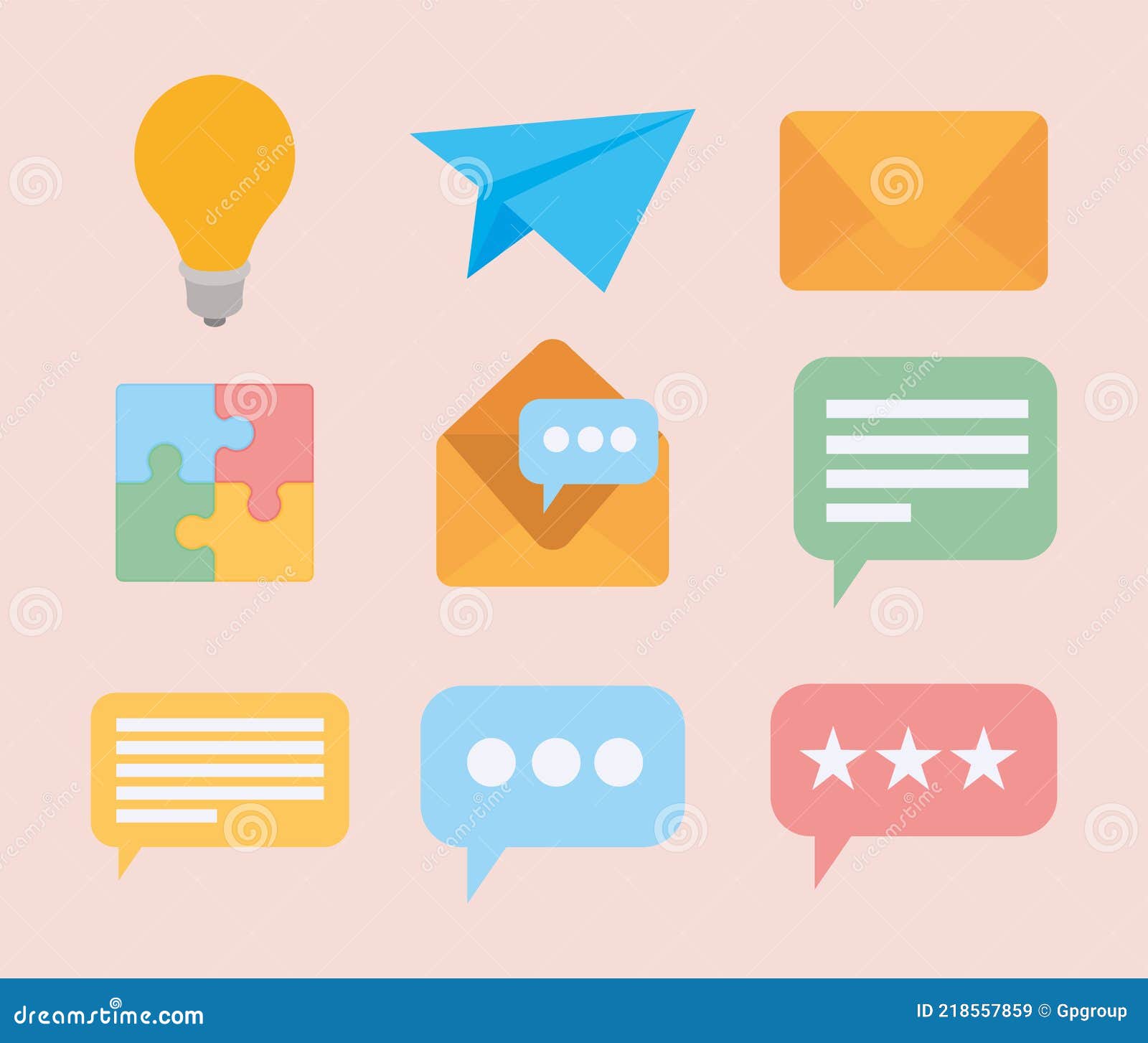 Cute icons set stock vector. Illustration of lamp, light - 218557859