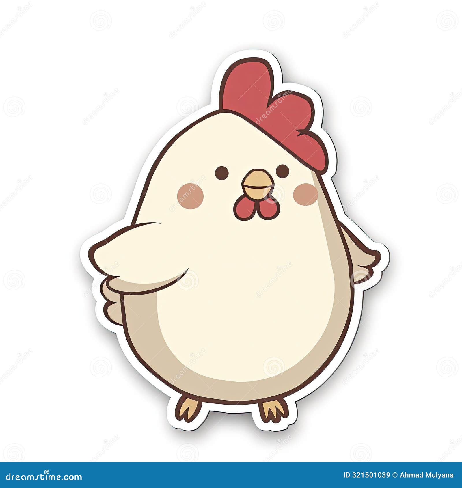 Cute Illustrated Chicken Sticker for Decorative Use Generated with AI ...