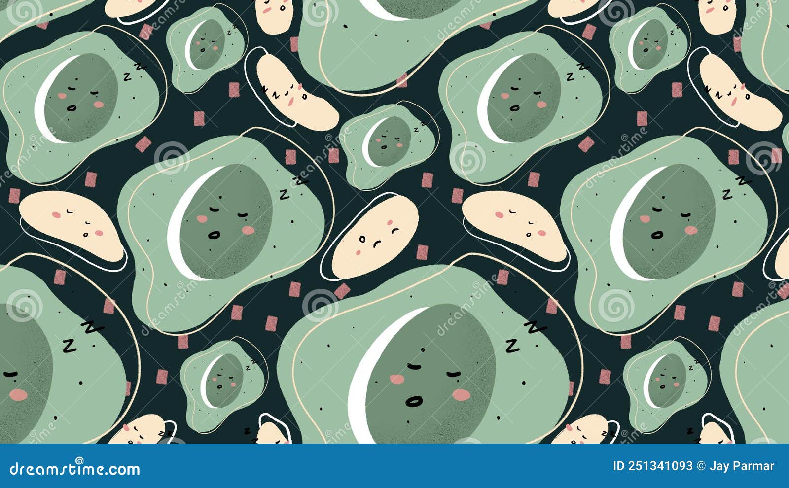 Cute Illustrated Dark Background Desktop Wallpapers Stock Illustration ...