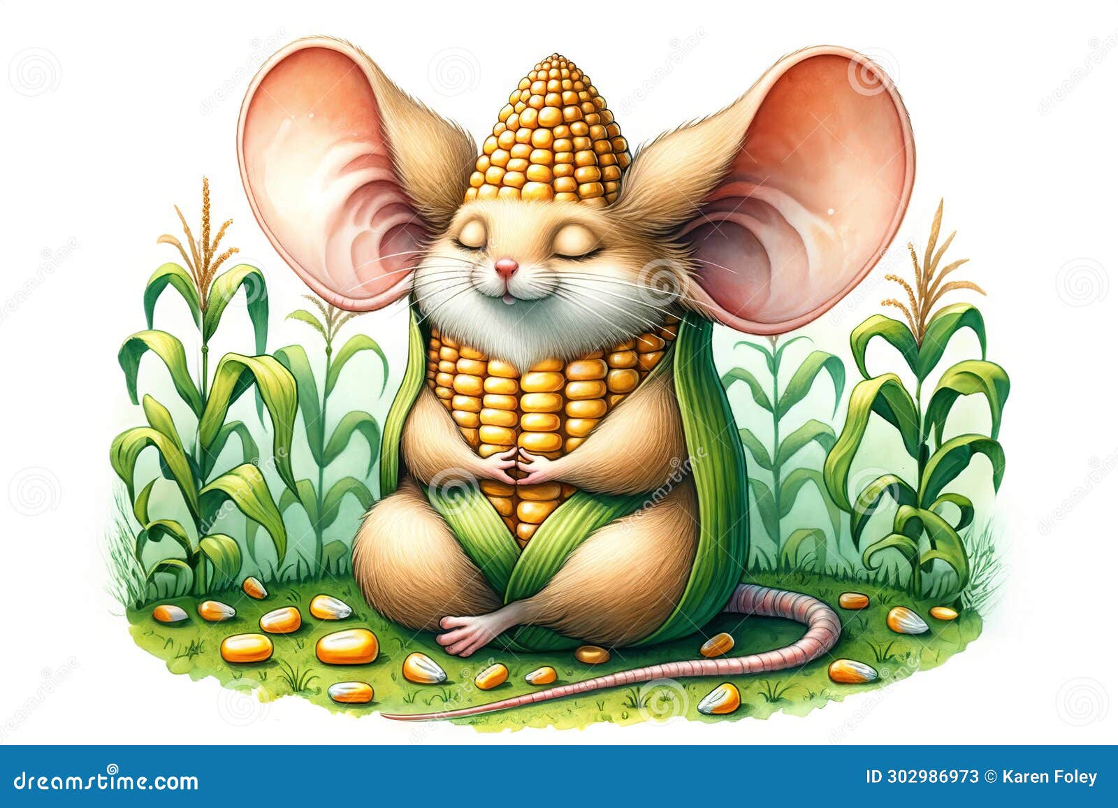 Corn mouse in field stock illustration. Illustration of rodent - 302986973