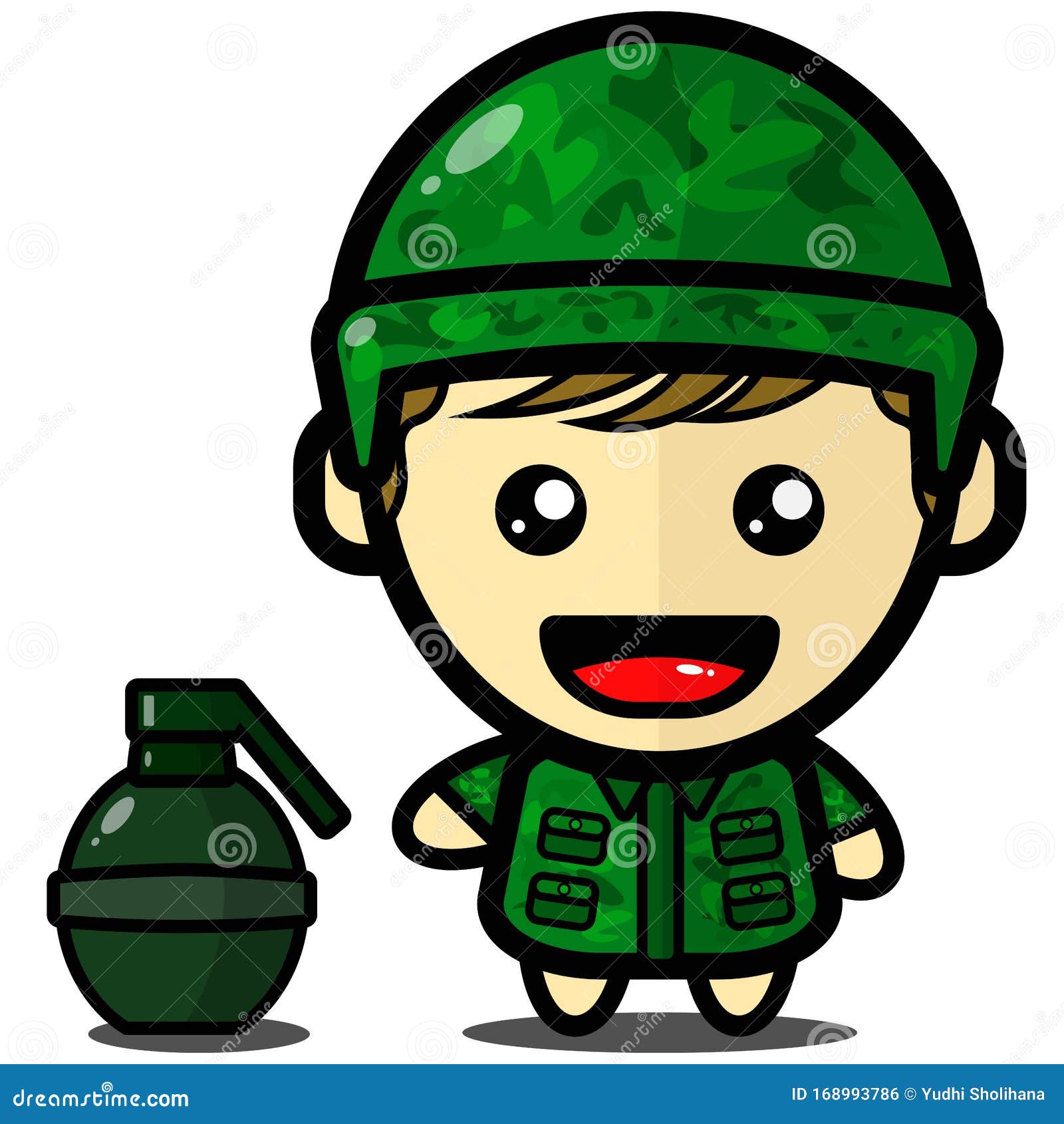 Cute Troops Army Riding A Car. Soldier On Military Vehicle Cartoon ...