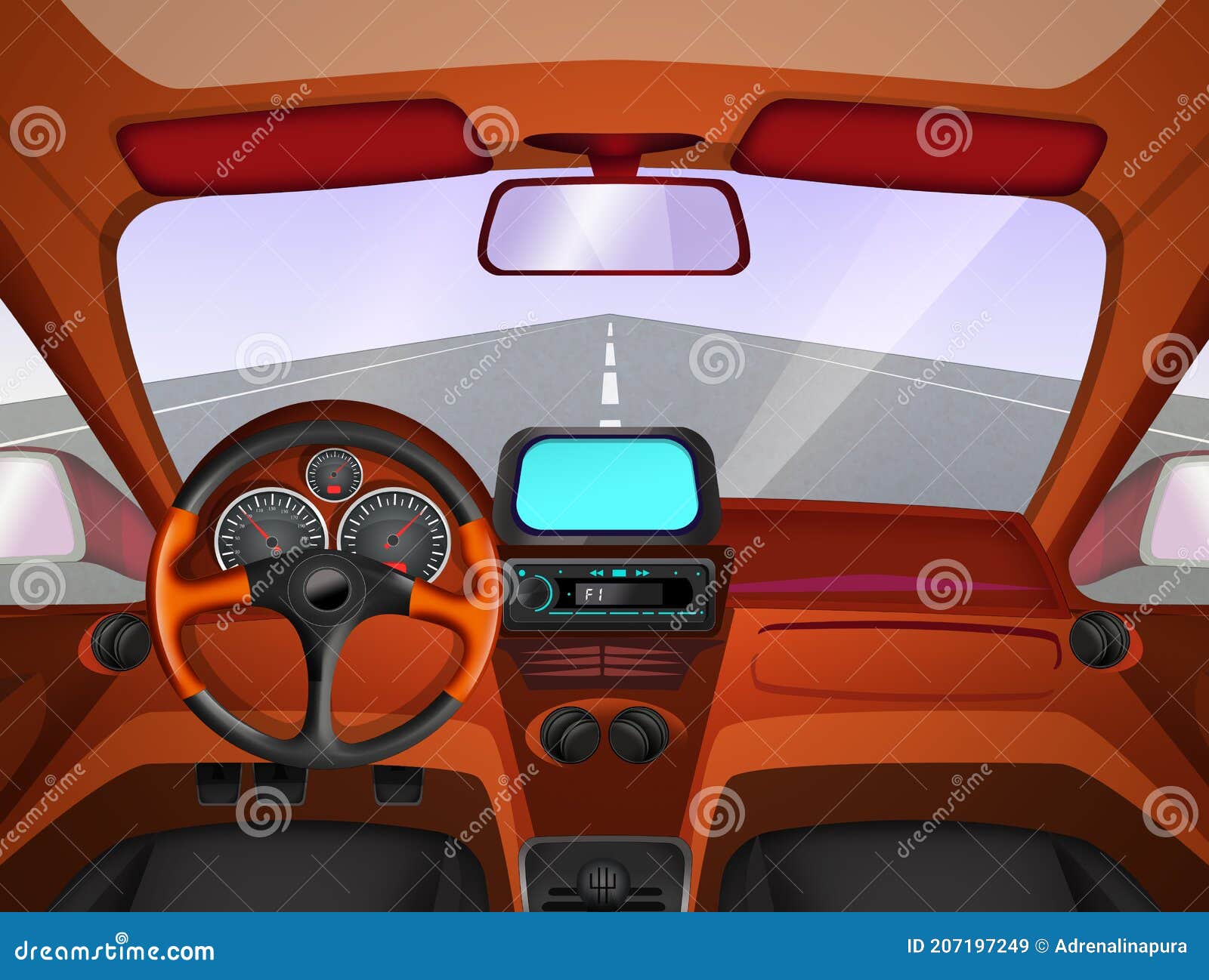 Illustration of Car Dashboard Stock Illustration - Illustration of ...