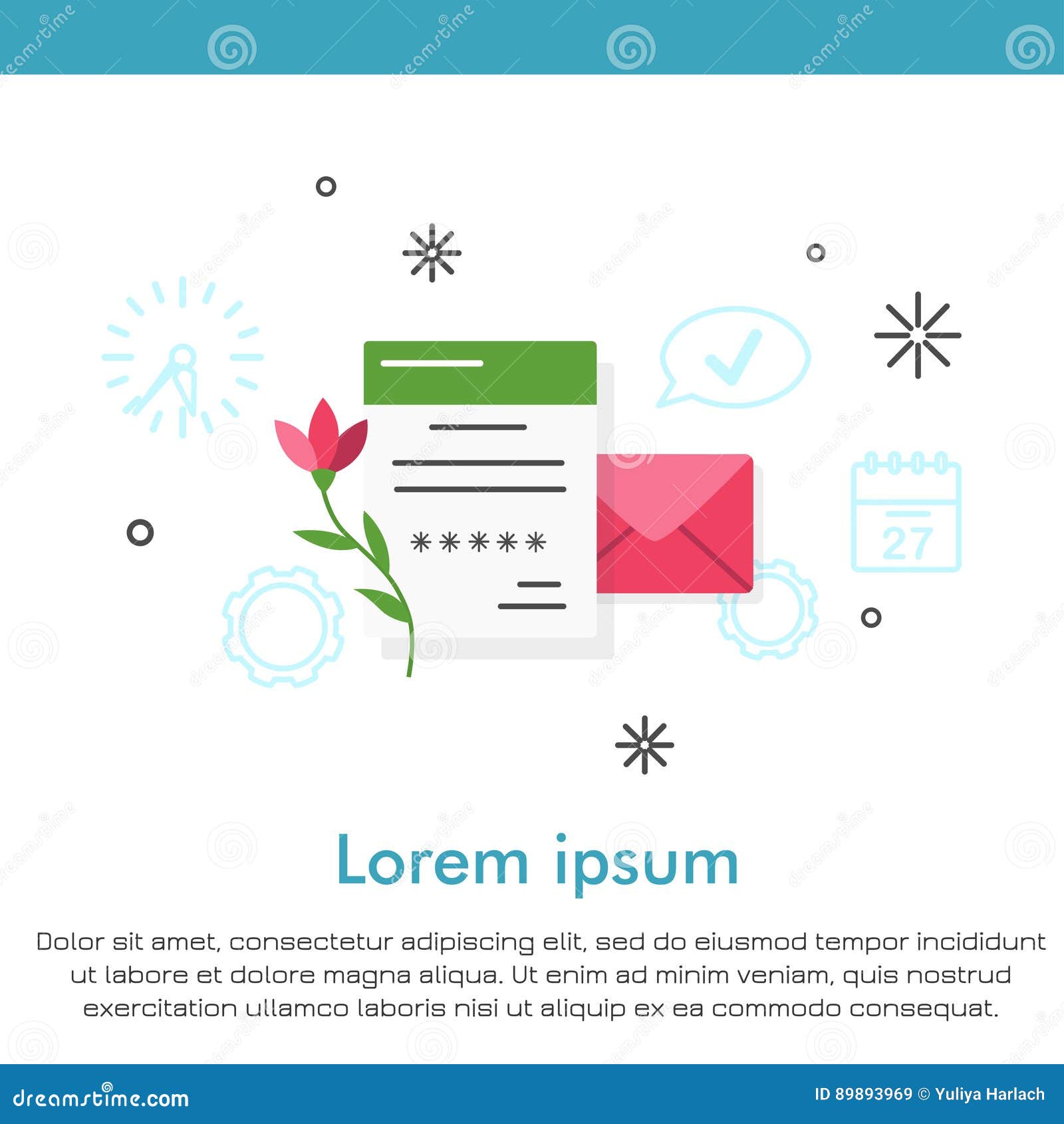 LoA, Letter Of Approval. Concept With Keywords, People And Icons. Flat ...
