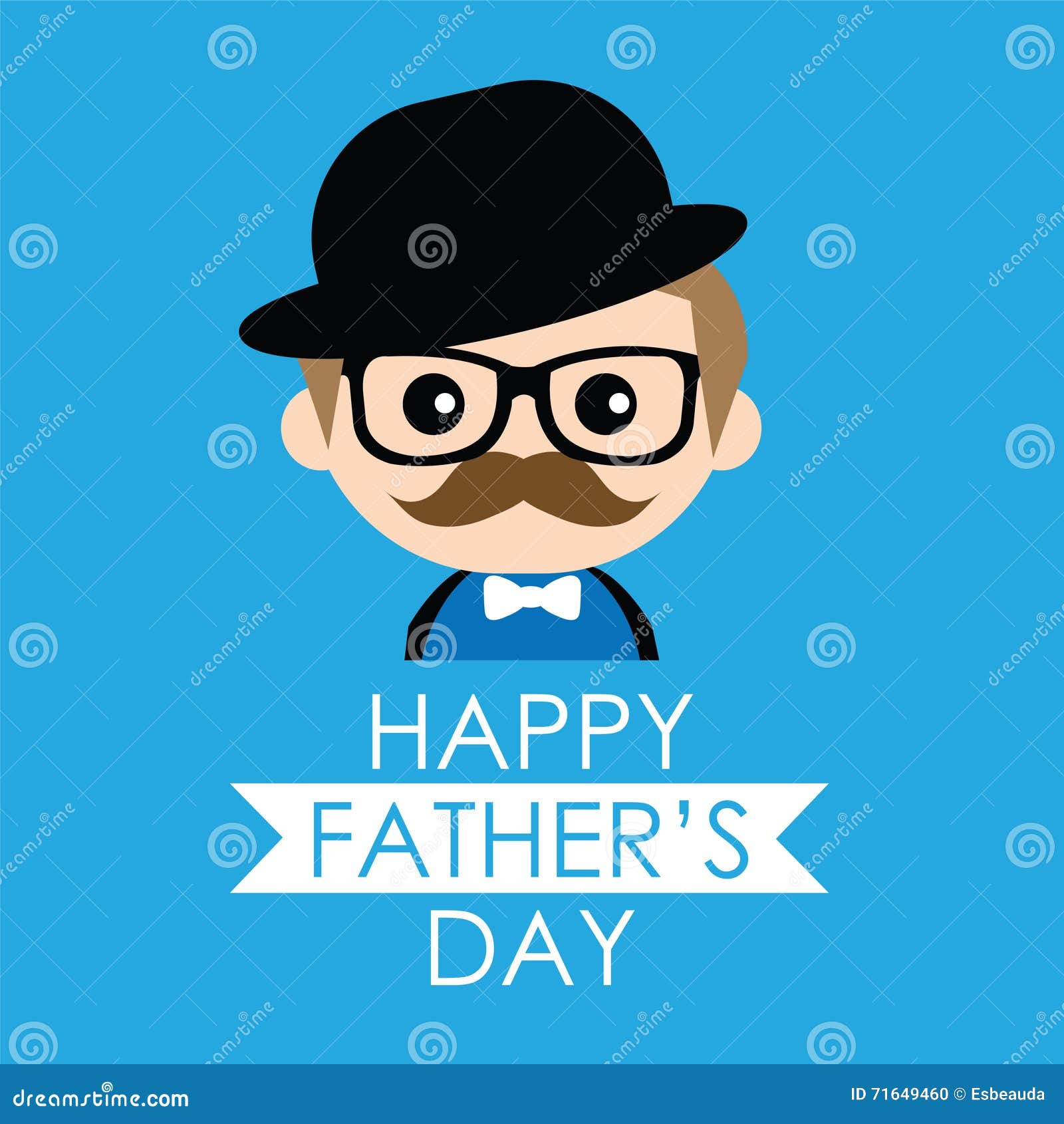 Cute Illustration Of Father S Day Stock Vector Illustration Of Ribbon