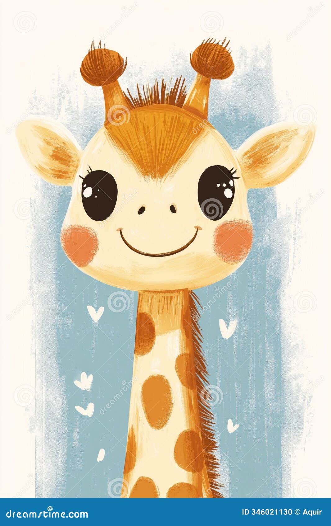 Cute Illustration of a Giraffe. Cute Giraffe Greeting Card Stock ...