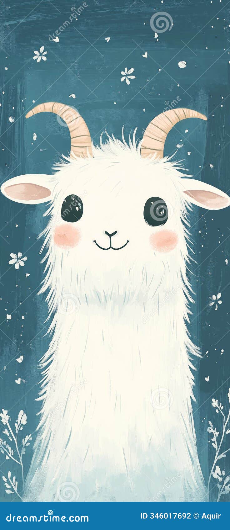 Cute Illustration of a Goat. Cute Goat Greeting Card Stock Illustration ...