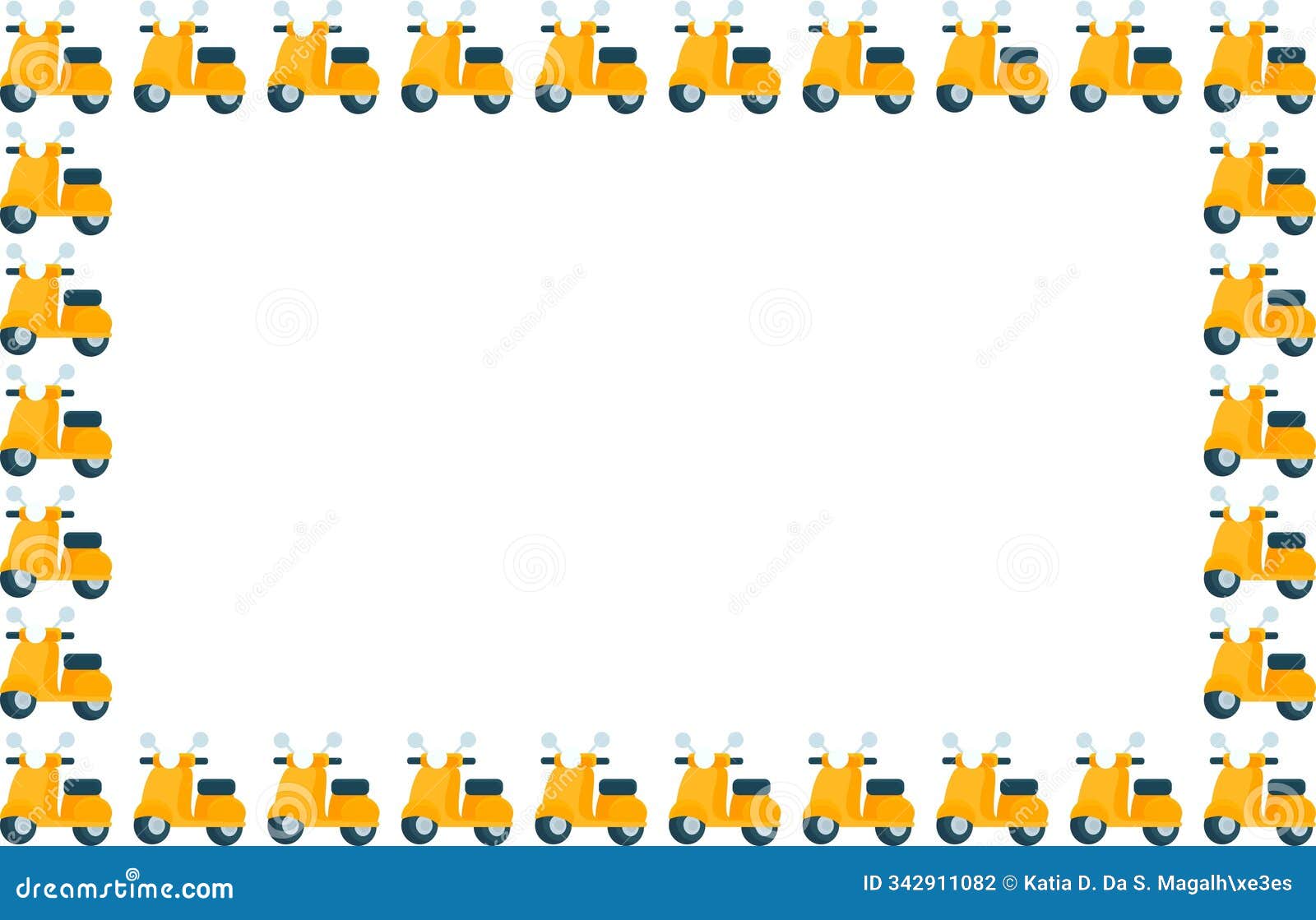 Cute Illustration Motorcycle, Yellow Motorcycle, Delivery Frame Stock ...