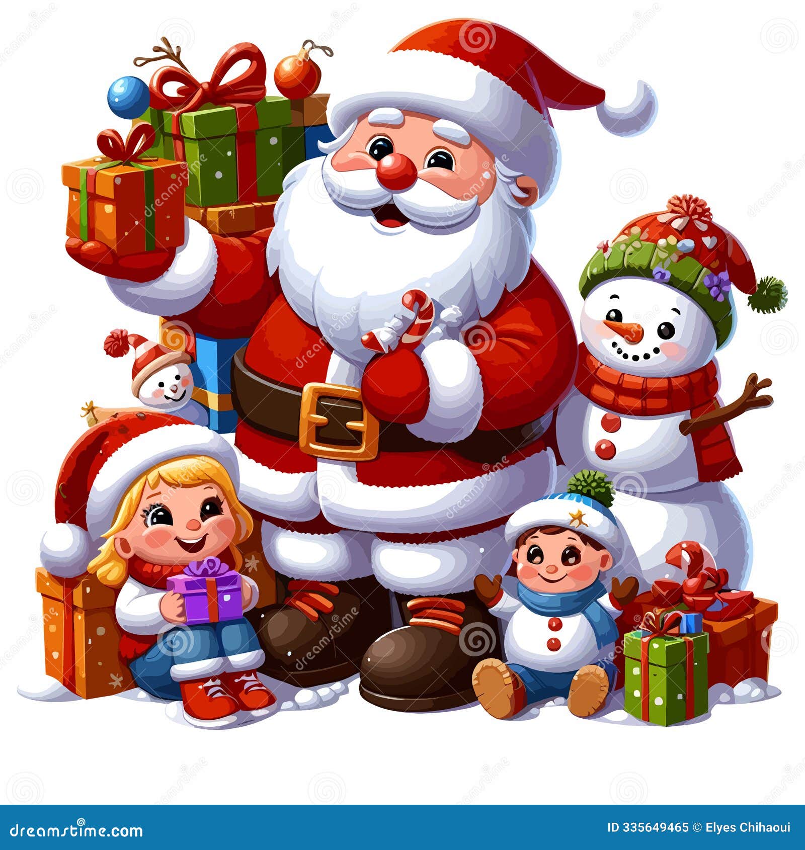 Santa Claus Brings Christmas Cheer To Smiling Children and a Festive ...