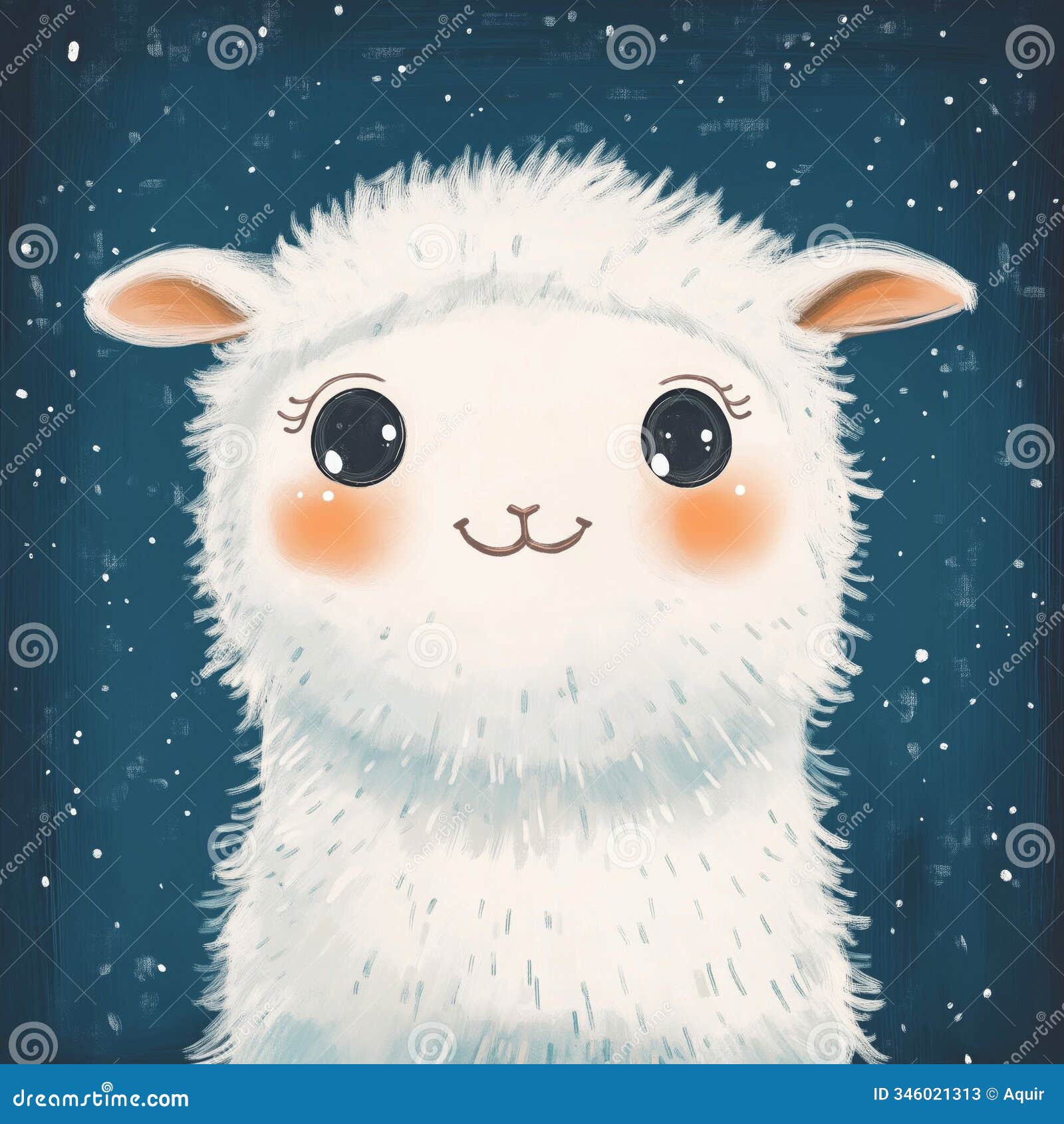 Cute Illustration of a Sheep. Cute Sheep Greeting Card Stock ...