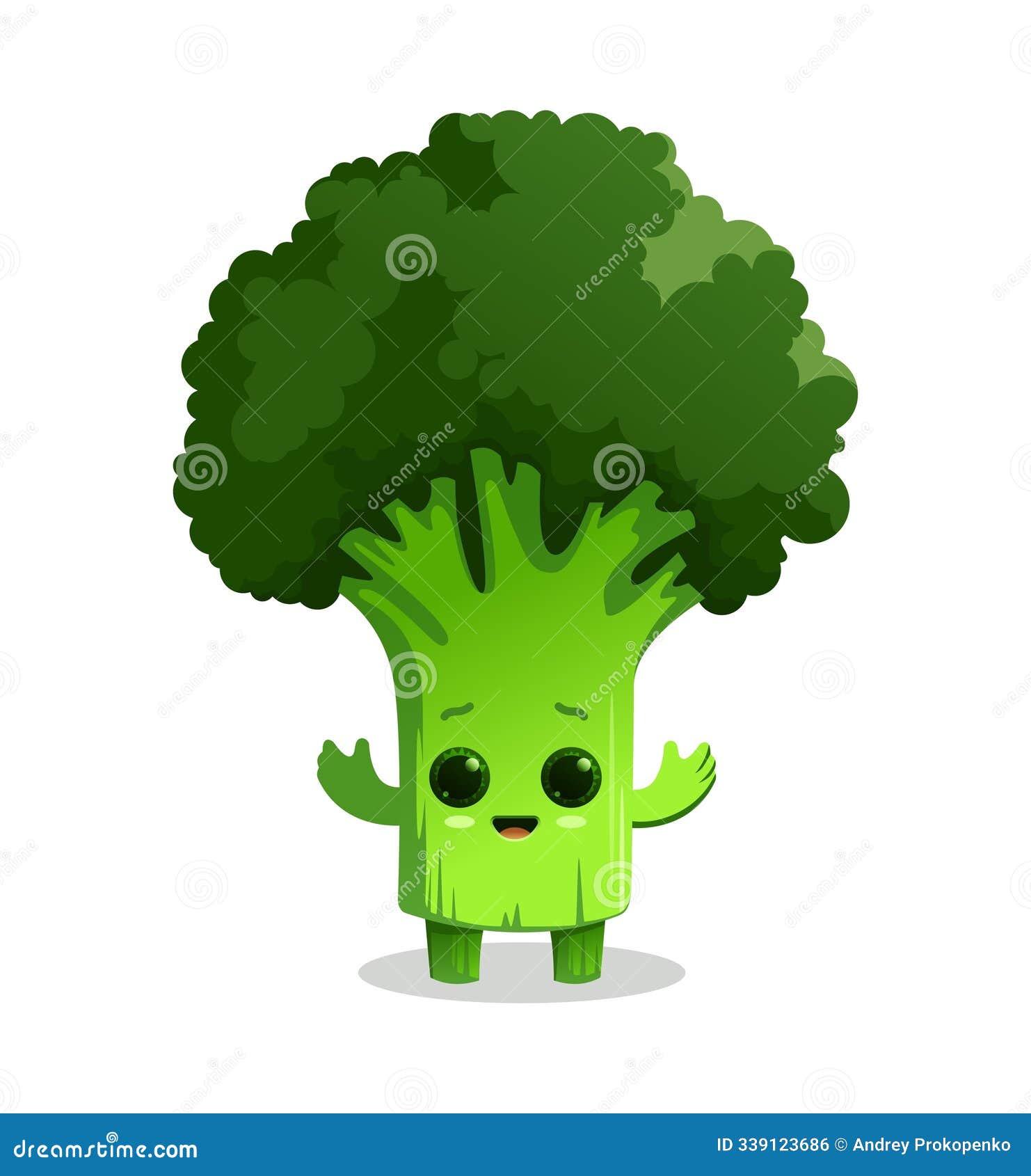 Cute Illustration of a Small Broccoli Stock Vector - Illustration of ...