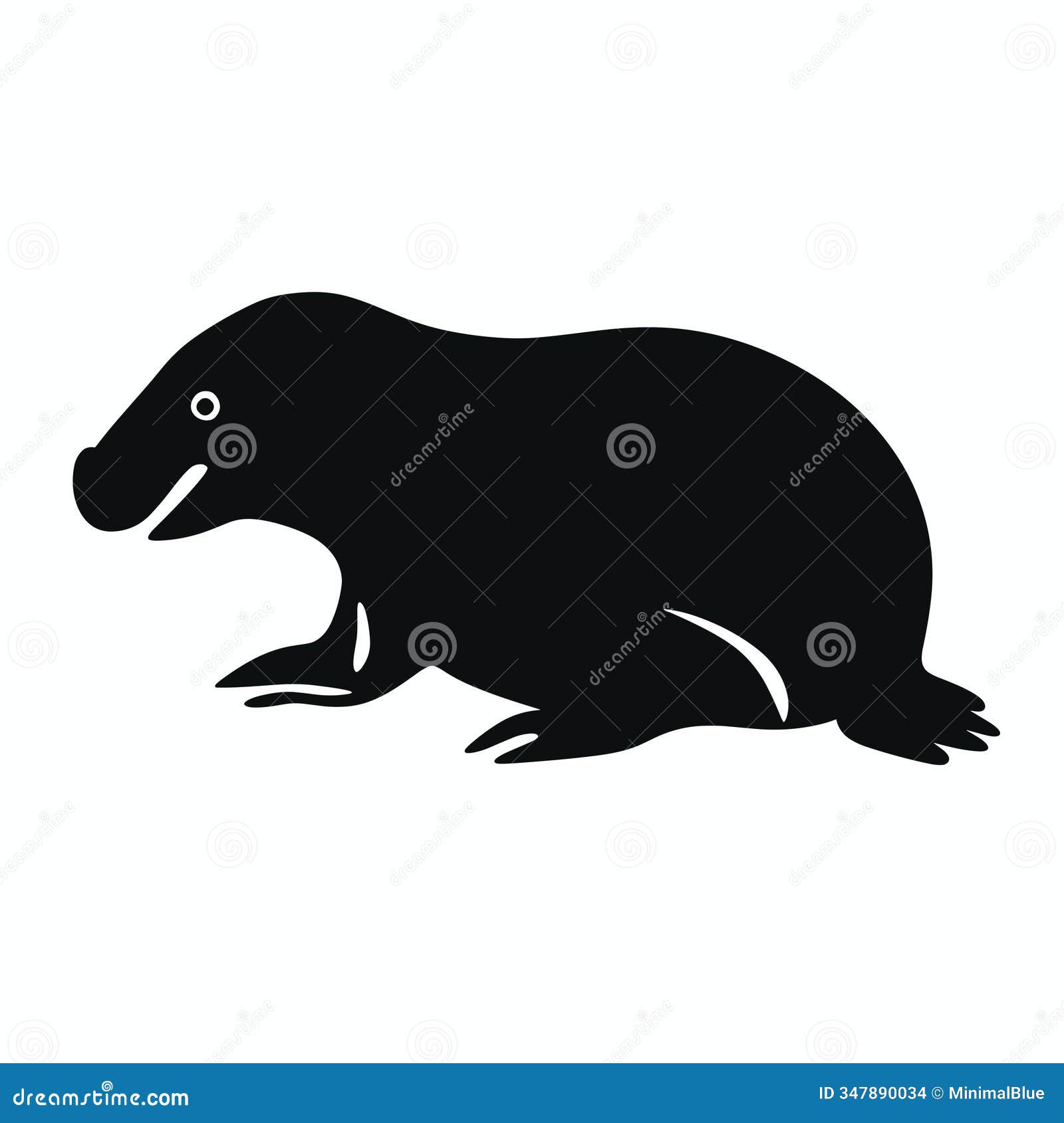 Cute Illustration of a Stylized Mole Relaxing in a Simple Design Stock ...