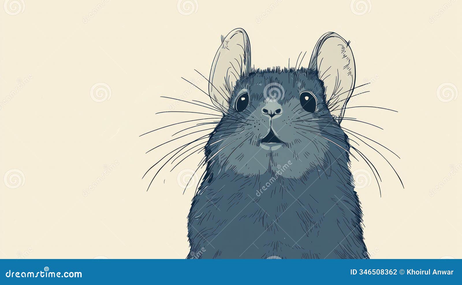 Cute Illustration of a Surprised Gray Mouse Stock Illustration ...