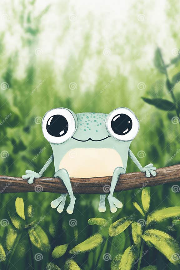 Cute Illustration of a Toad. Cute Frog Greeting Card Stock Illustration ...