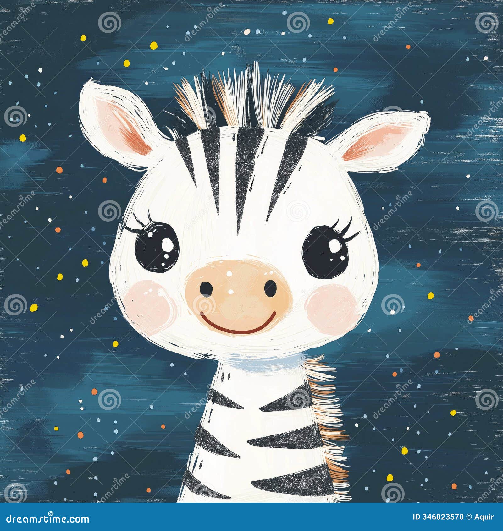 Cute Illustration of a Zebra. Cute Zebra Greeting Card Stock ...