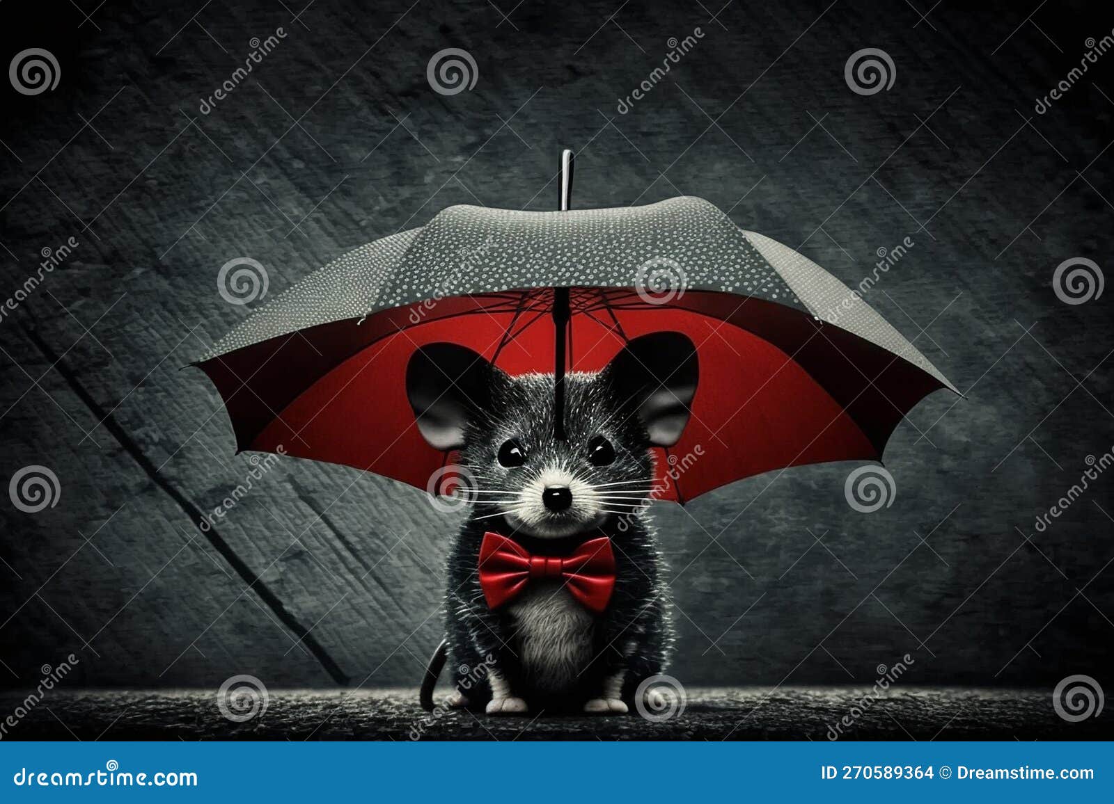 A Cute Image of a Mouse Under an Umbrella, Created by Generative Ai ...