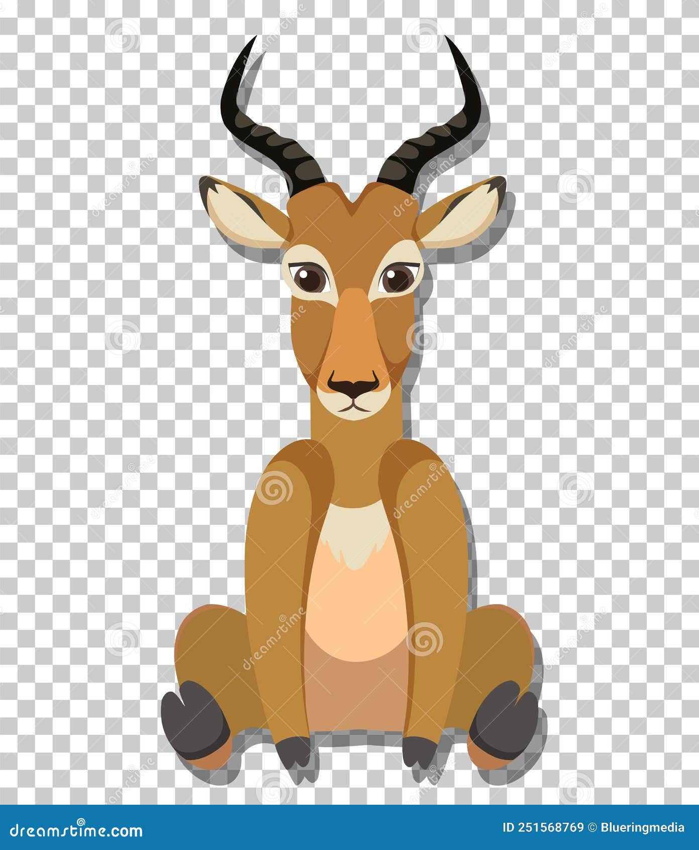 Cute Impala in Flat Cartoon Style Stock Vector - Illustration of ...