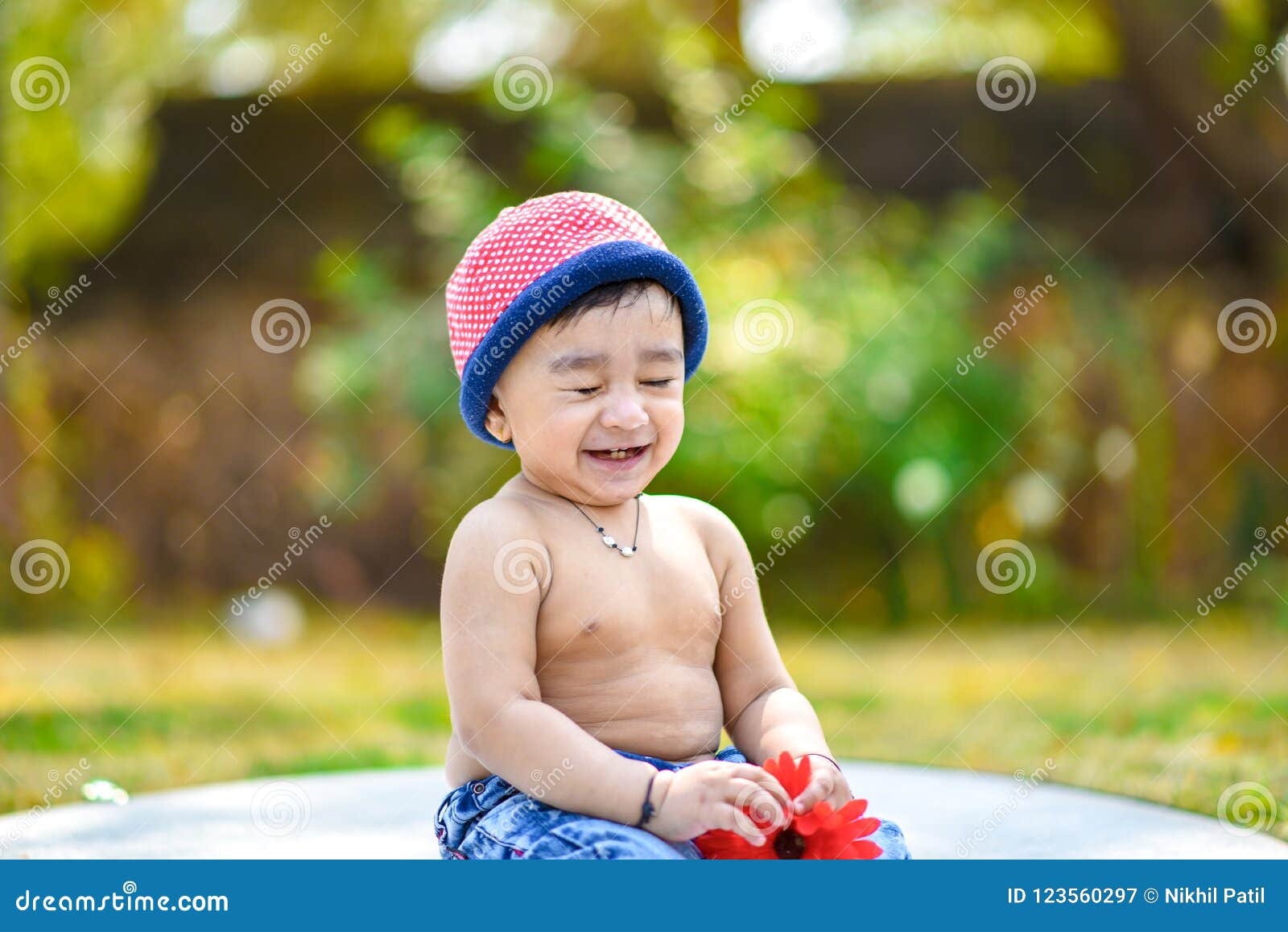 Cute Indian Baby Boy Playing at Garden Stock Image - Image of indian ...