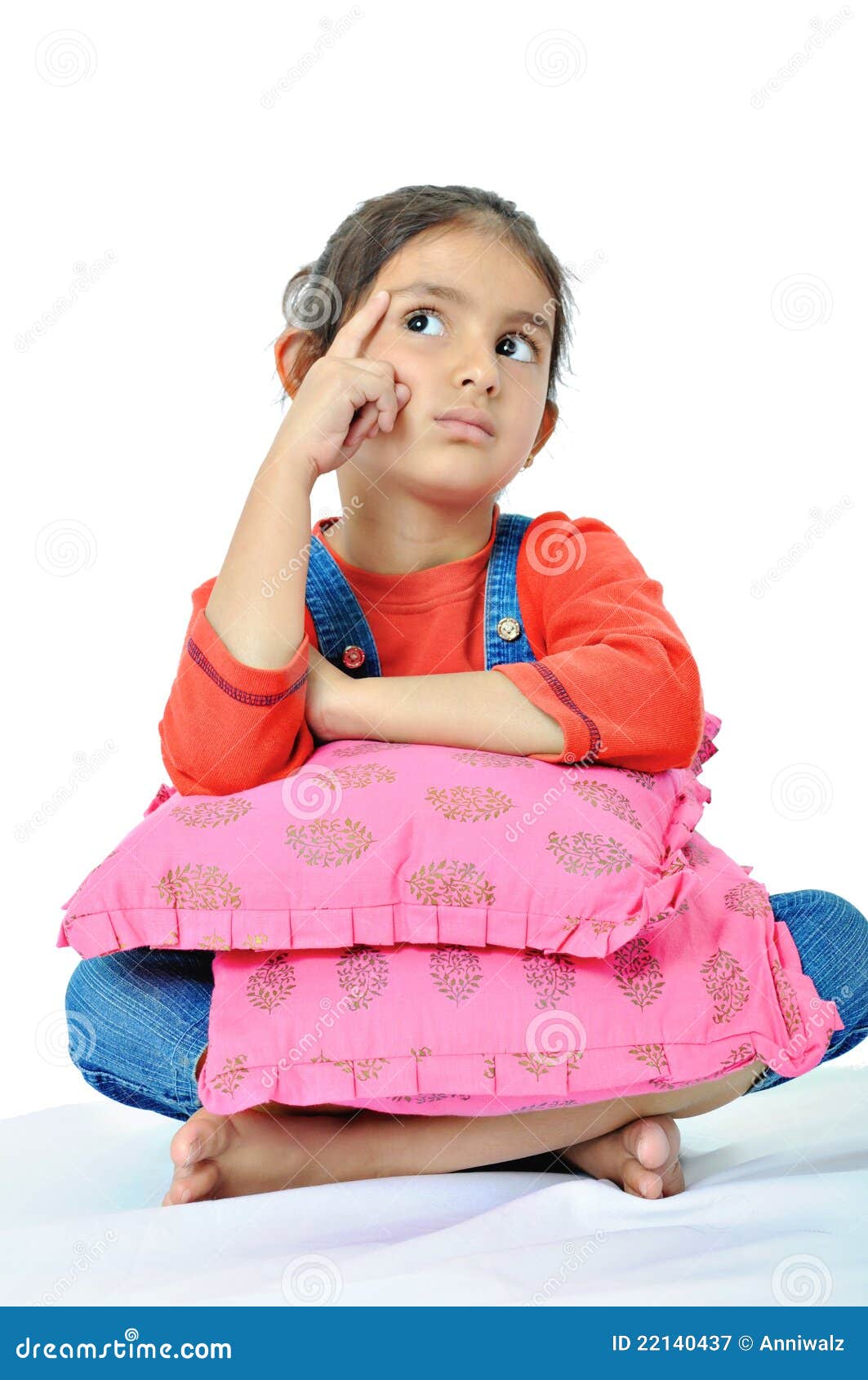 Cute Indian Girl Thinking Deepely. Stock Image - Image of interesting ...