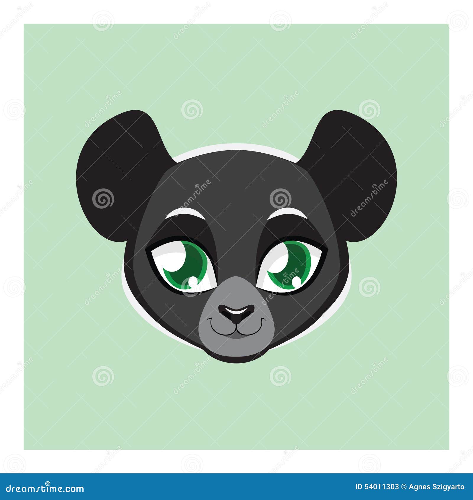 Cute Indri Avatar with Flat Colors Stock Vector - Illustration of ...